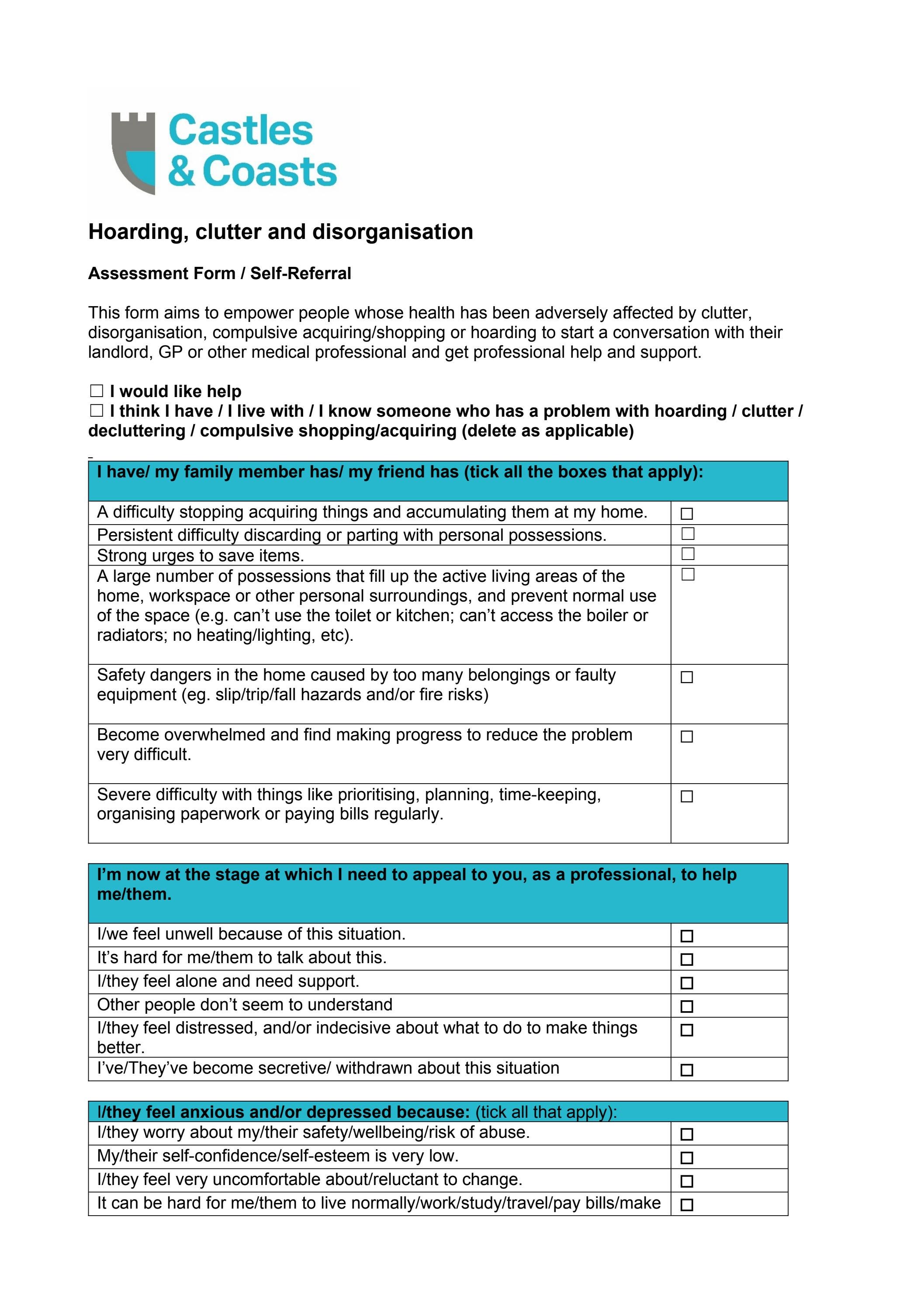 Hoarding Self-Referral Form by CastlesandCoasts - Issuu
