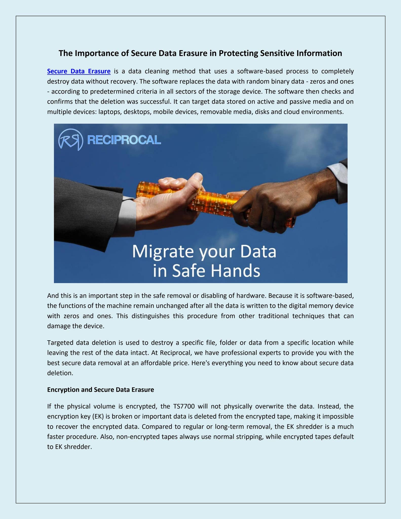The Importance of Secure Data Erasure in Protecting Sensitive ...