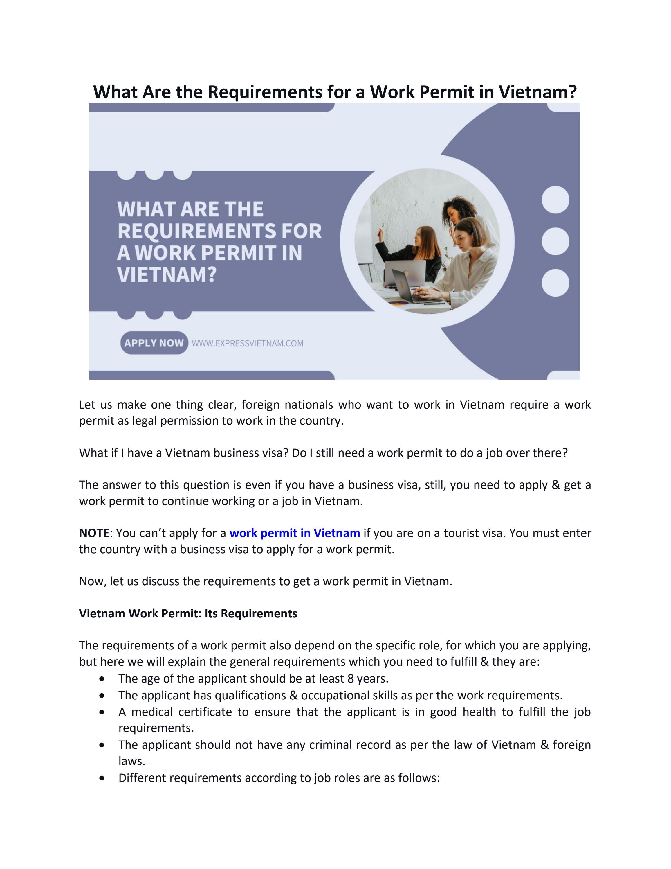 What Are The Requirements For A Work Permit In Vietnam By Express Vietnam Issuu
