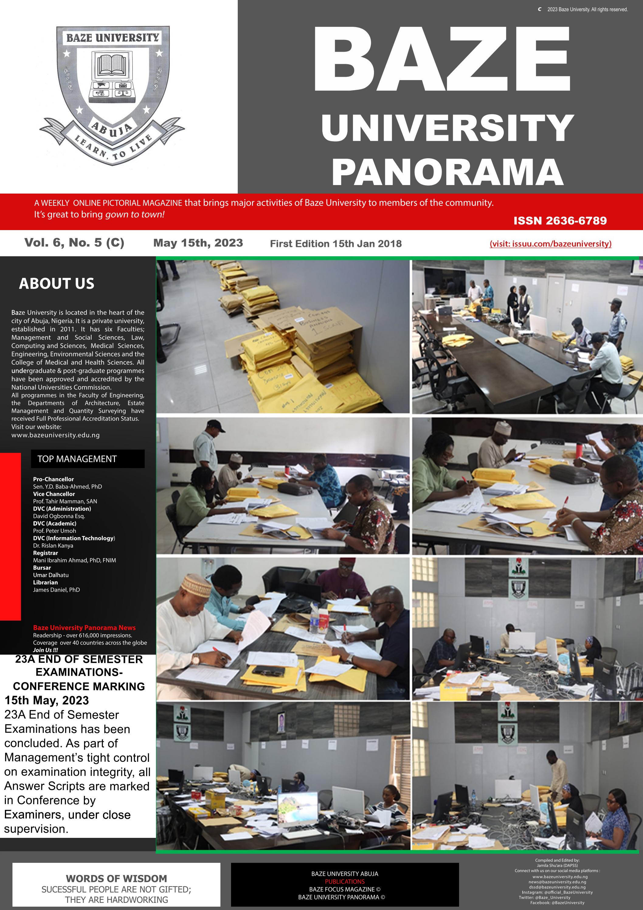 BAZE UNIVERSITY PANORAMA NEWS (15th May 2023) by Baze University - Issuu