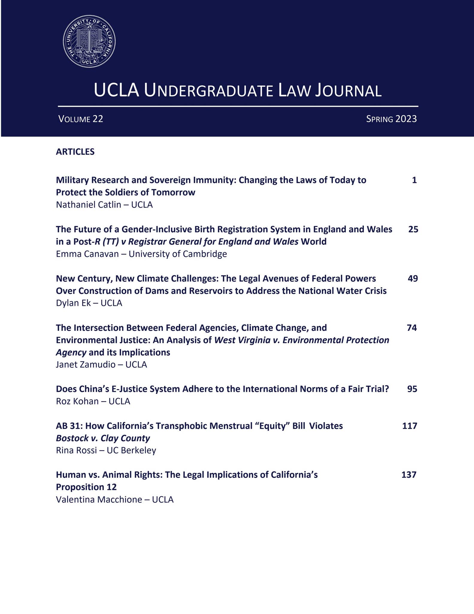 UCLA Undergraduate Law Journal - Volume XXII by UCLA Undergraduate Law ...