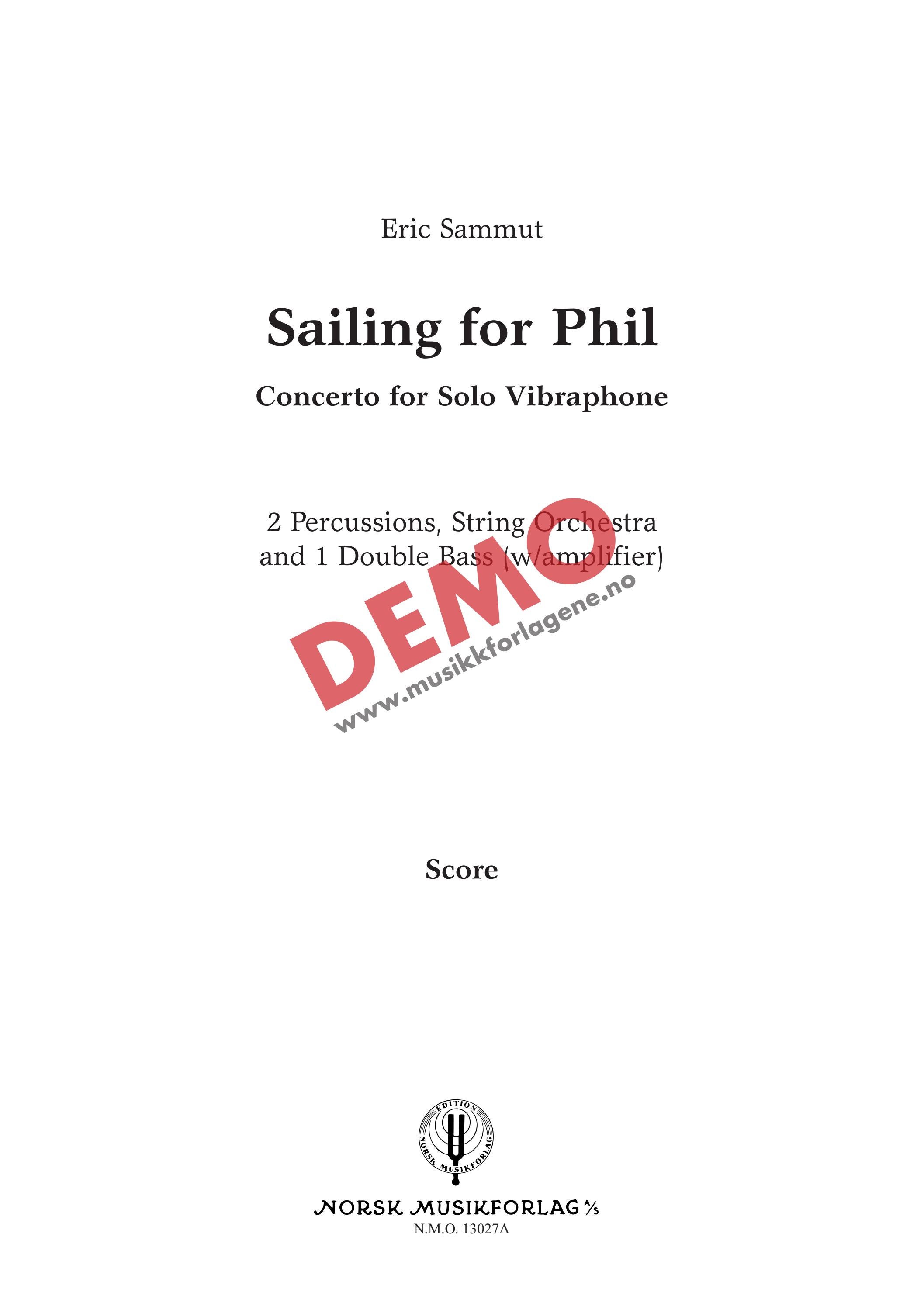 ERIC SAMMUT: Sailing for Phil by Musikkforlagene - Issuu