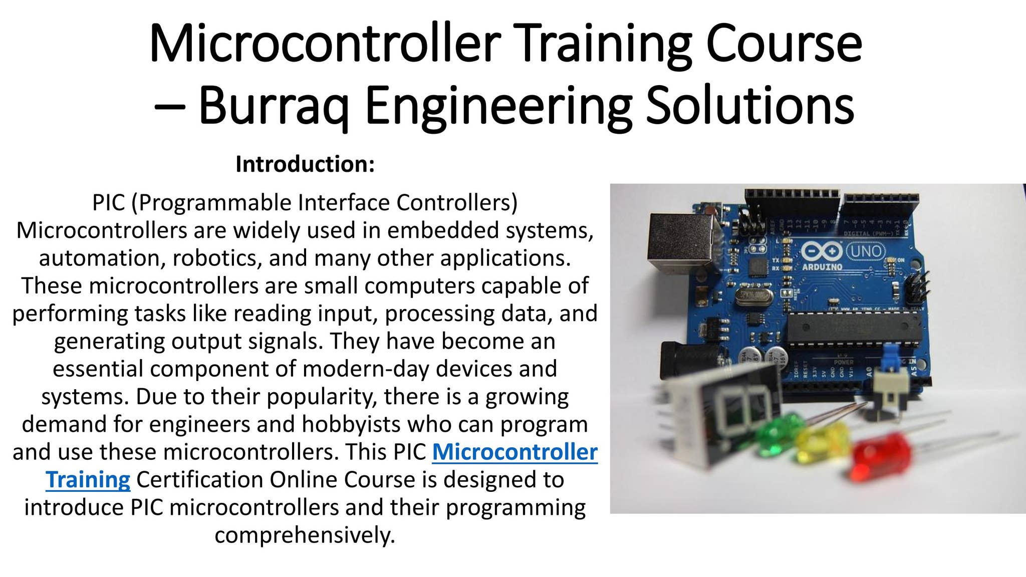 Microcontroller Training Course – Burraq Engineering Solutions by Ghulam Hussain - Issuu