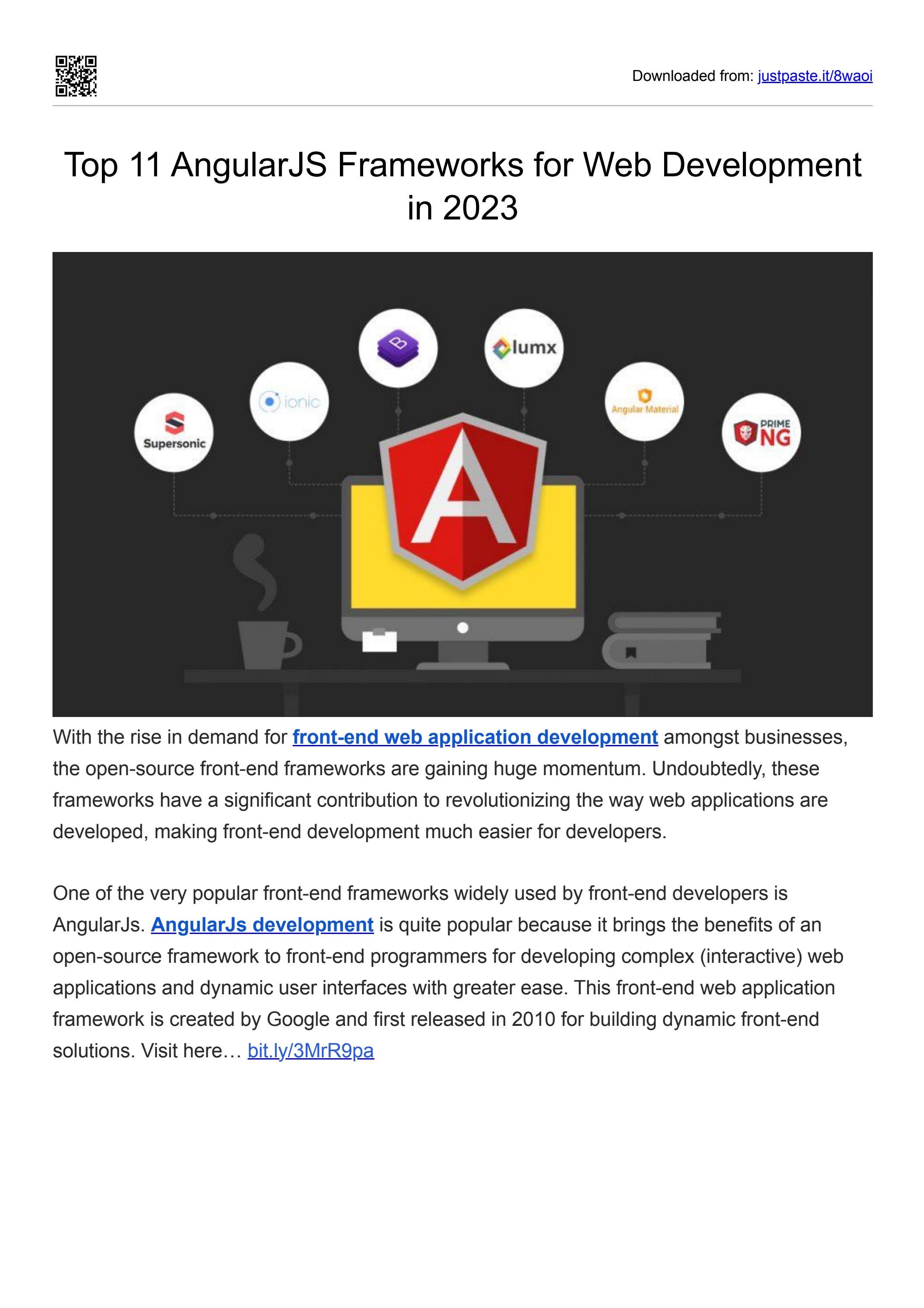 Here’s everything on 11 AngularJS web development frameworks by Priya Sinha - Issuu