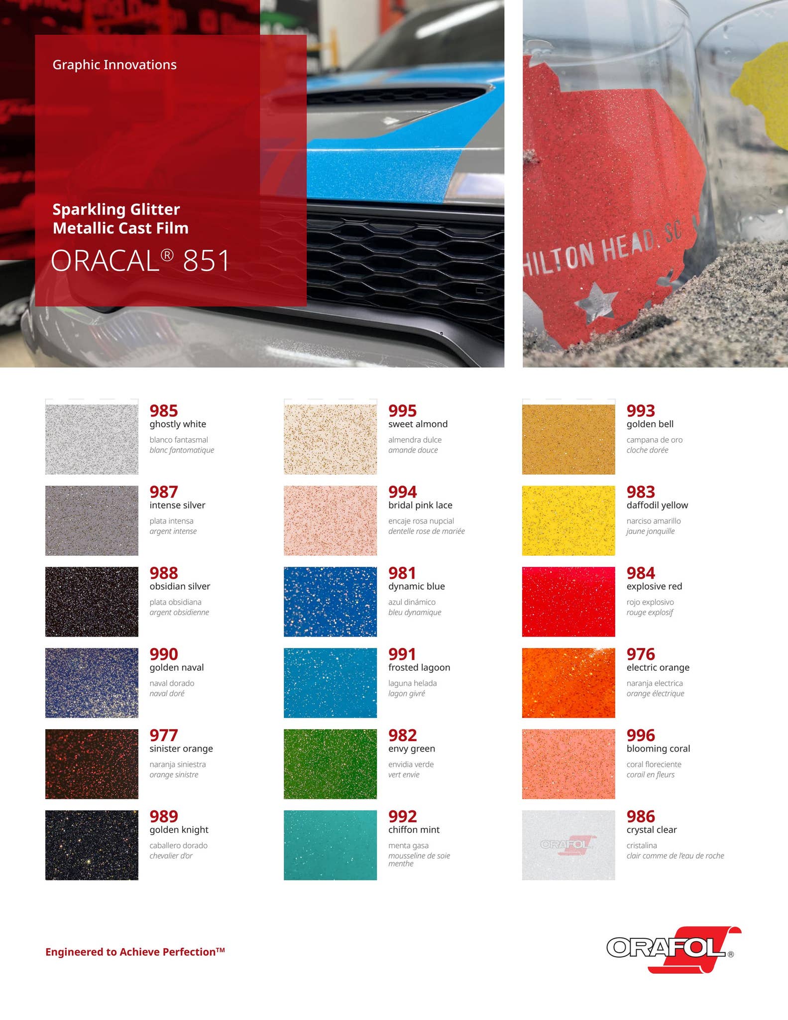 ORACAL® 851 Sparkling Glitter Metallic Color Card by ORAFOL Americas ...