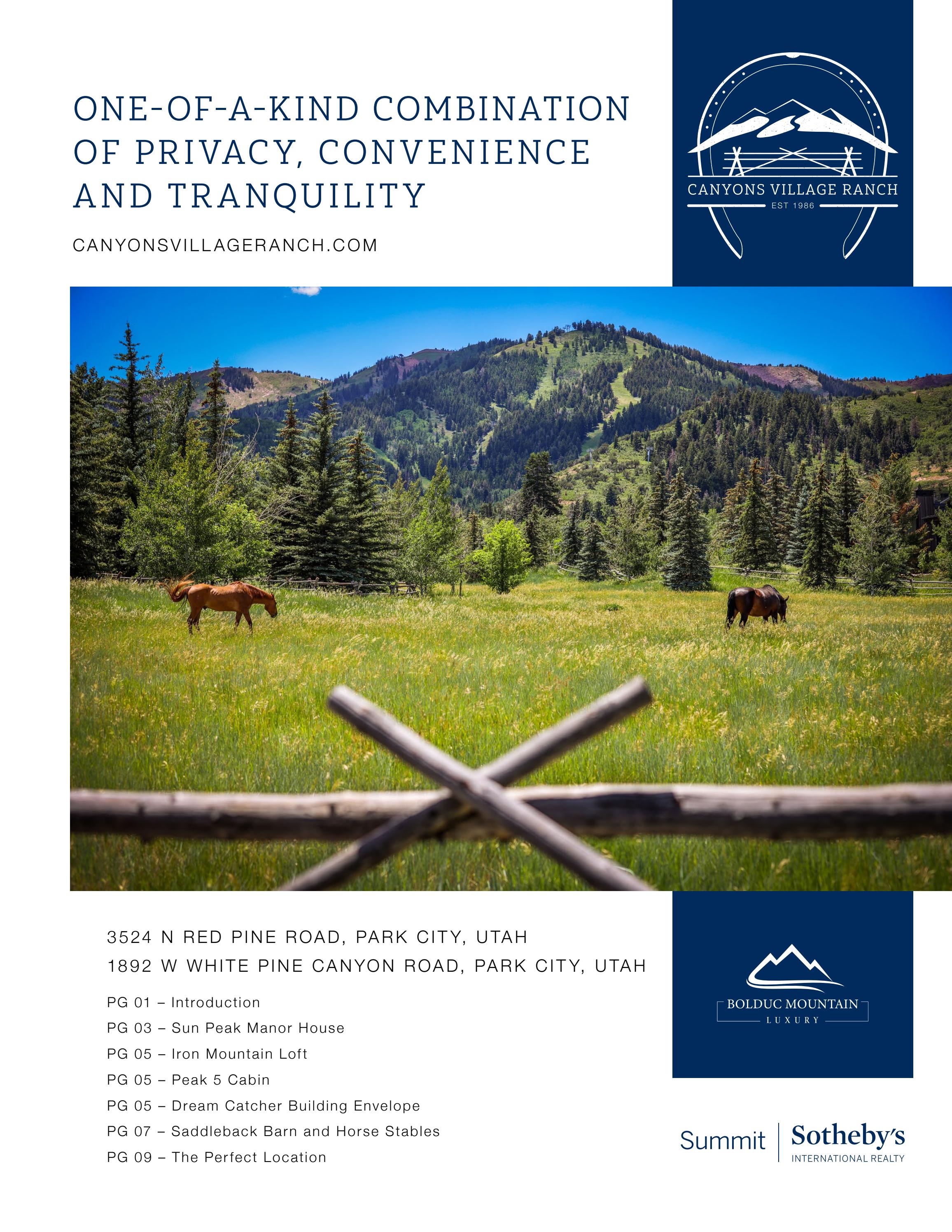 Canyons Village Ranch - Brochure by BolducMountainLuxury - Issuu
