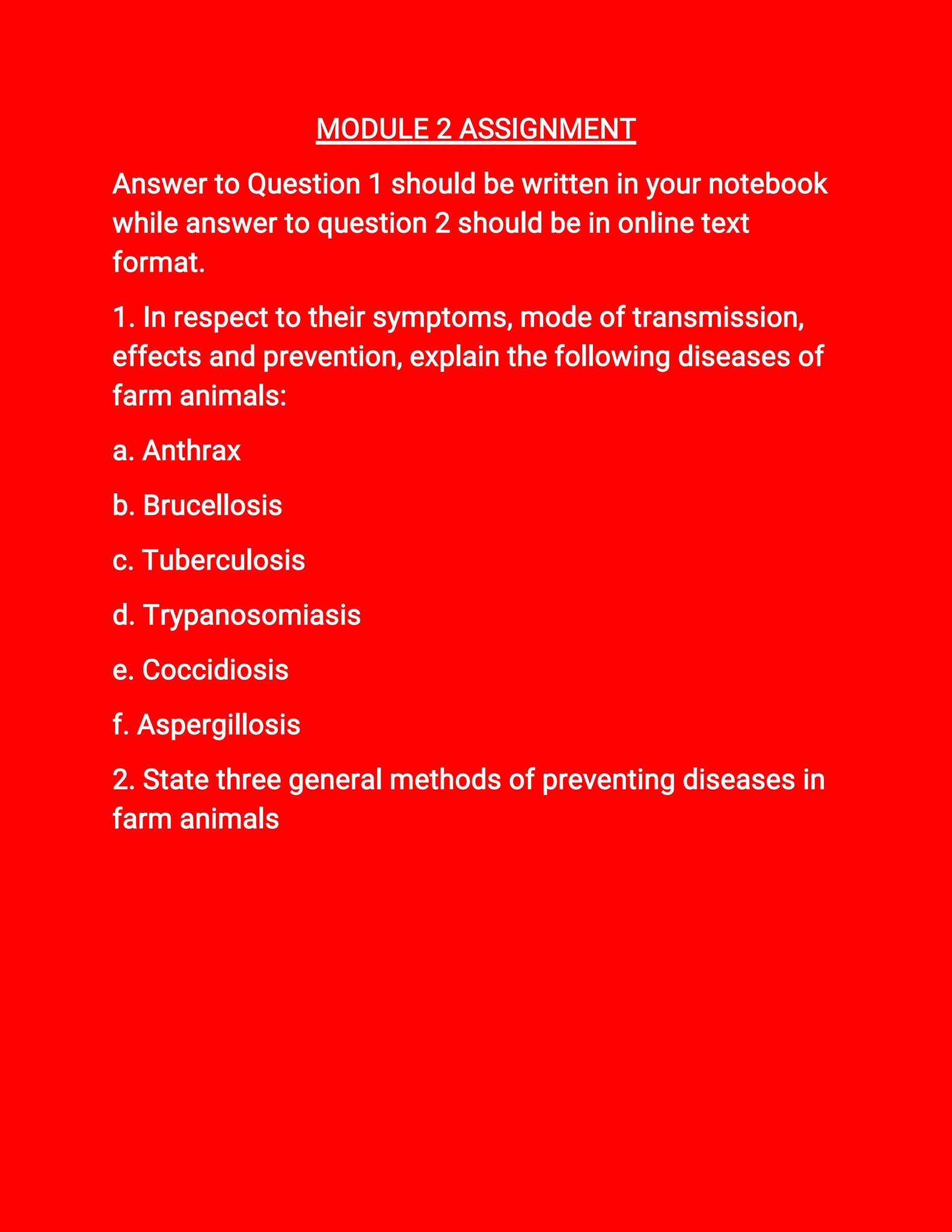 Module 2 Assignment: Farm Animal Disease II by Gra chef - Issuu