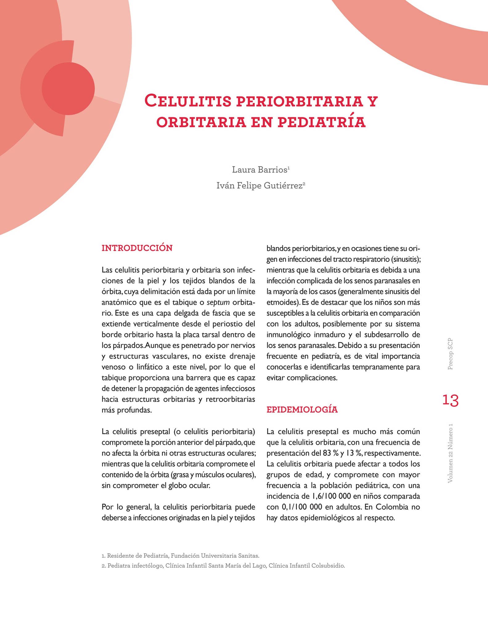 Celulitis periorbitaria y orbitaria en pediatría by Sociedad Colombiana ...