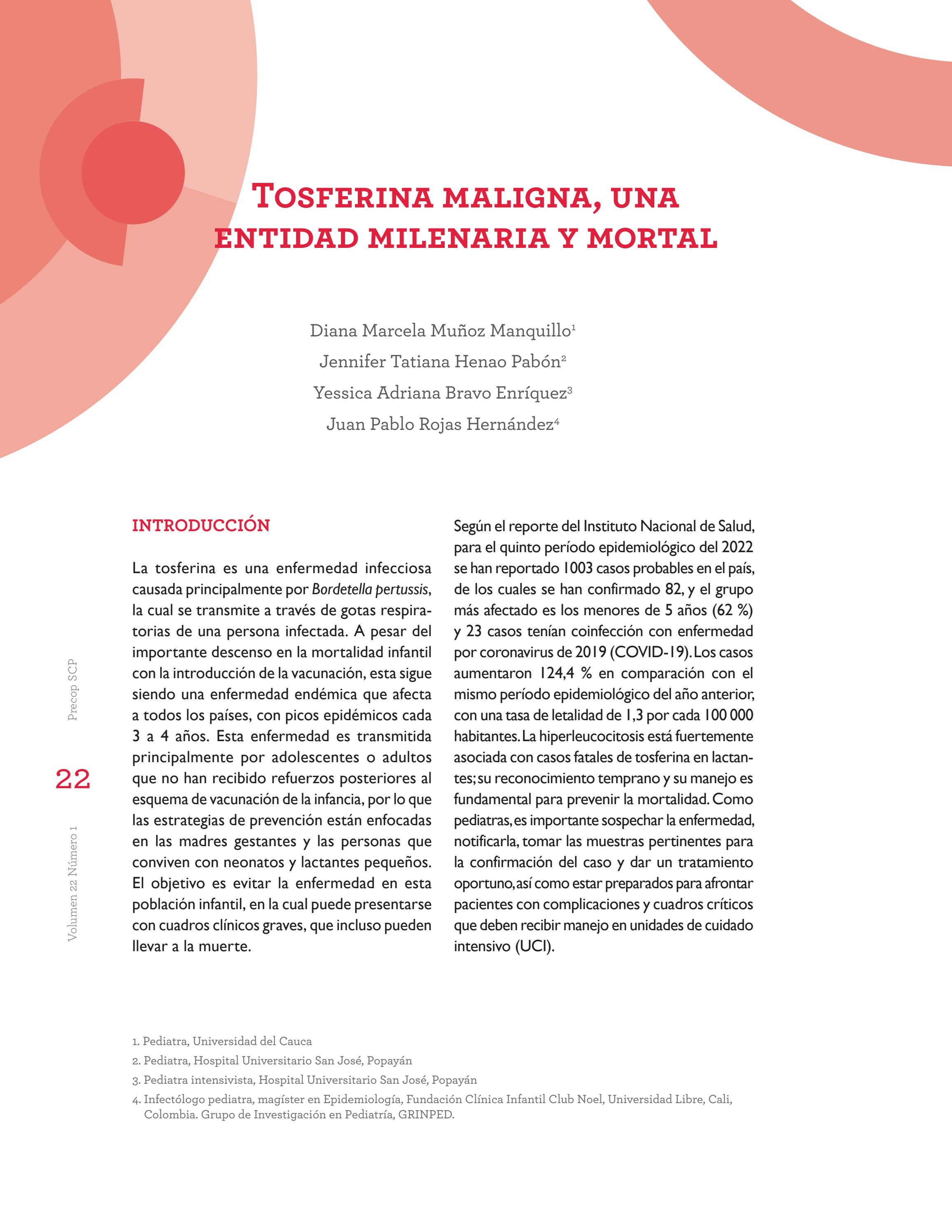 Tosferina maligna, una entidad milenaria y mortal by Sociedad ...