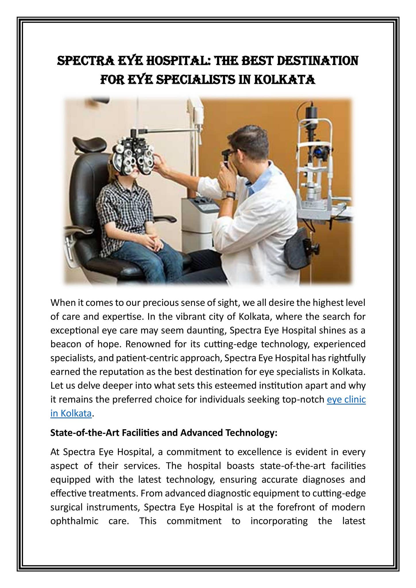 Spectra eye Hospital: The Best Destination for eye Specialists in ...