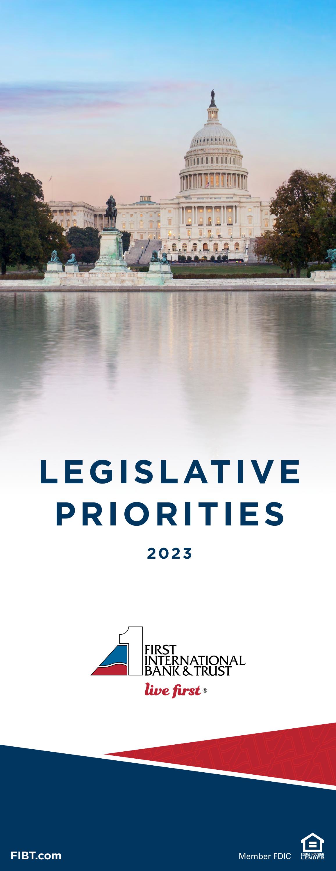 Legislative Priorities 2023 | FIBT by First International Bank & Trust ...