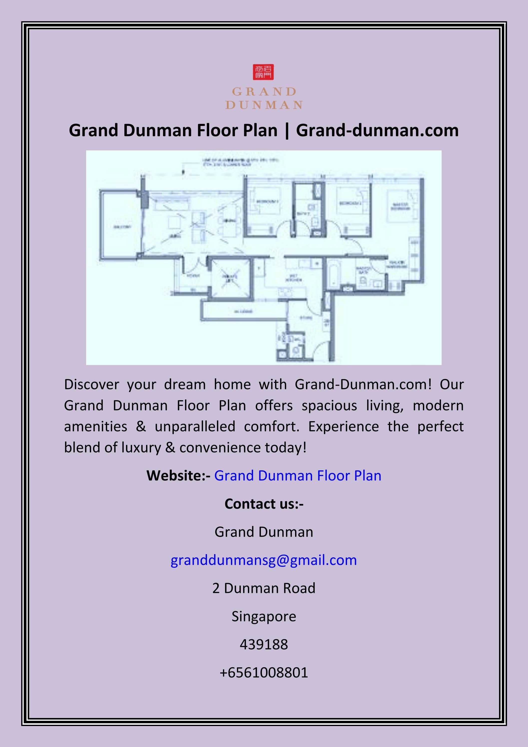 Grand Dunman Floor Plan | Grand-dunman.com by Grand dunman - Issuu