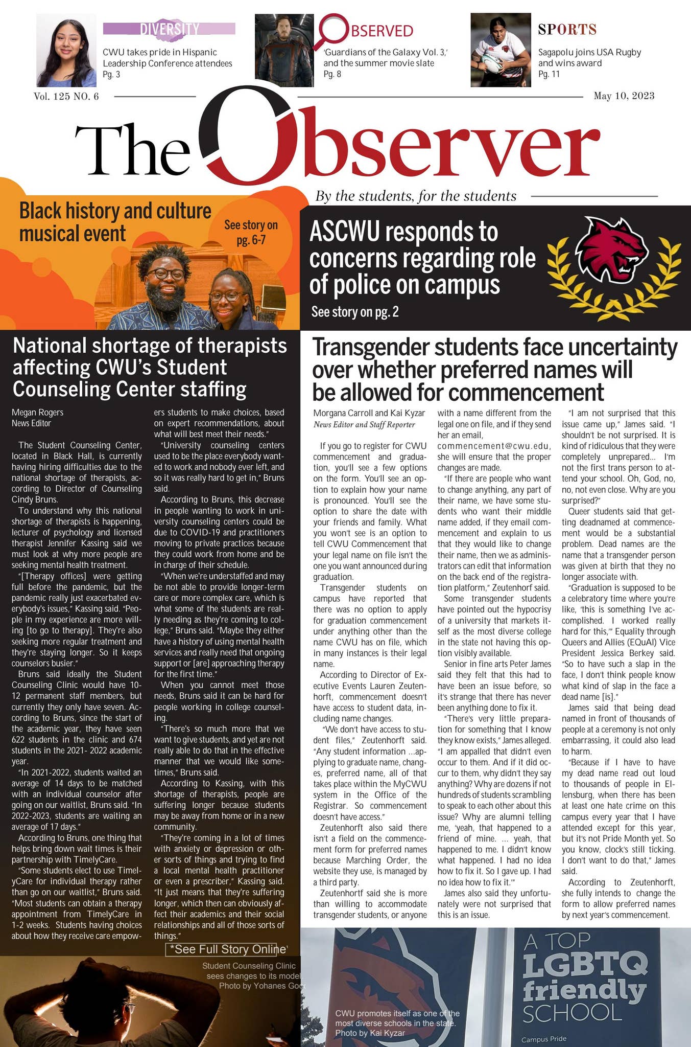 The Observer, Spring 2023 - Issue 6 by CWU Observer - Issuu