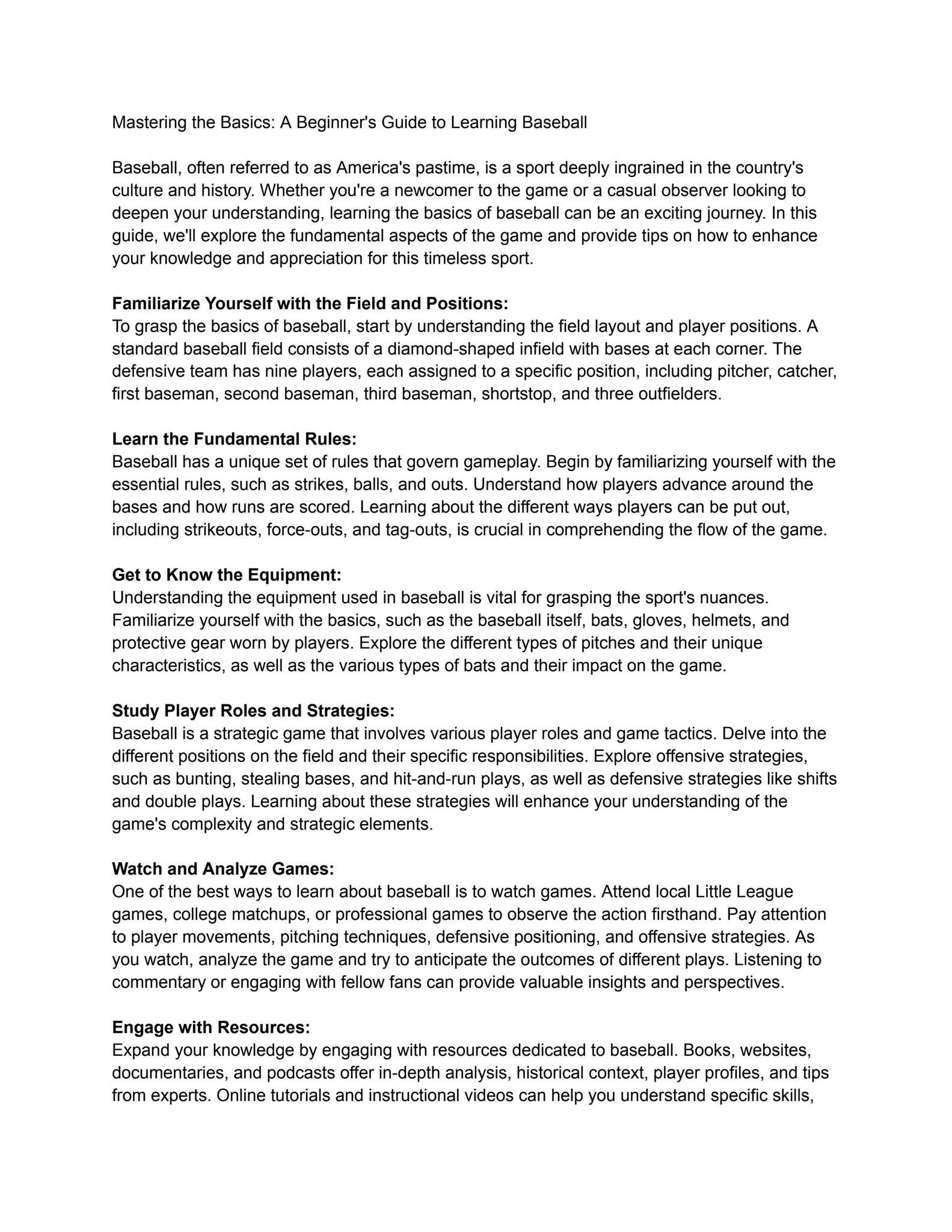How to learn about the basics of baseball by charleshitechew - Issuu