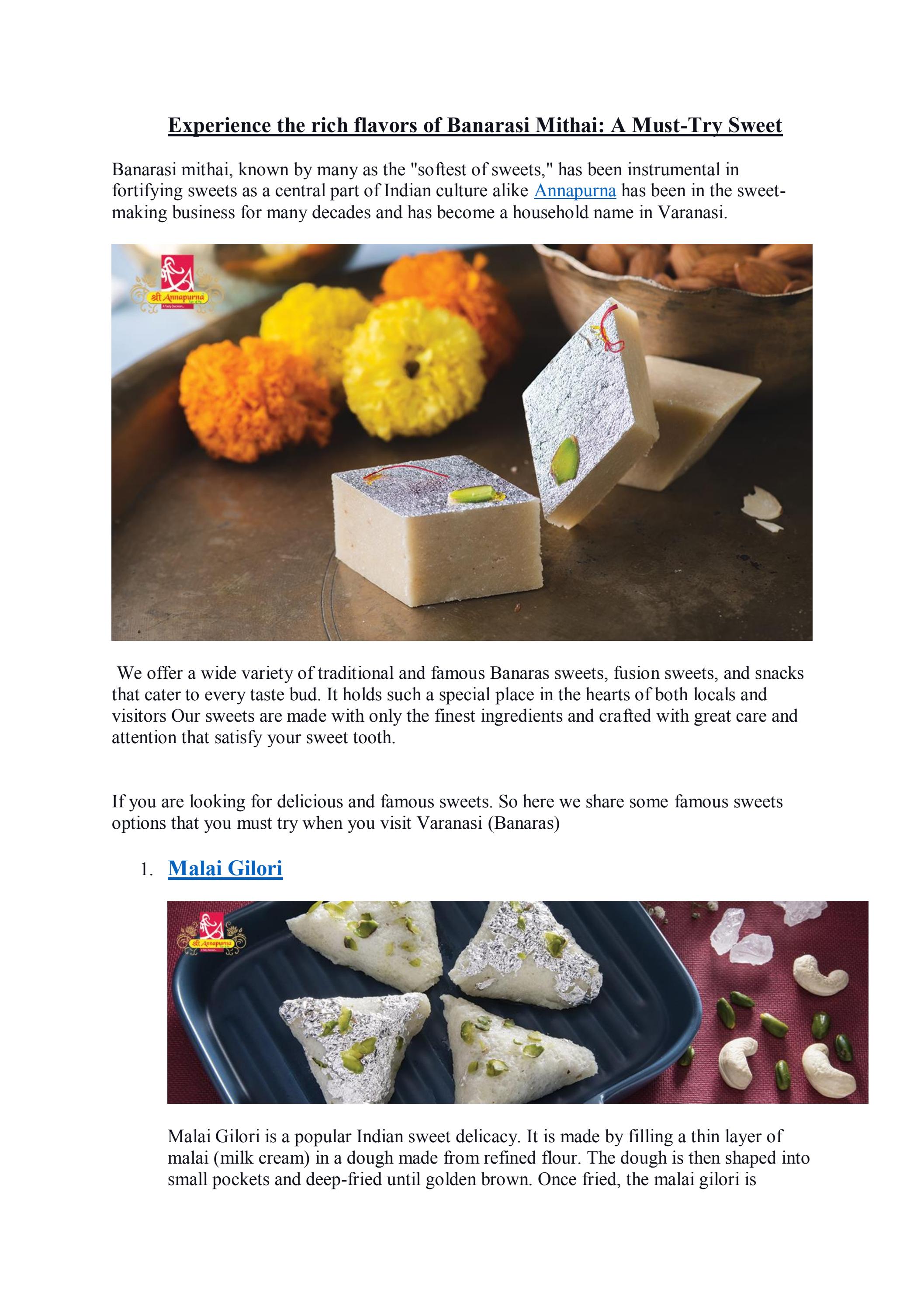 A Must-Try Sweet by Sri Annapurna - Issuu