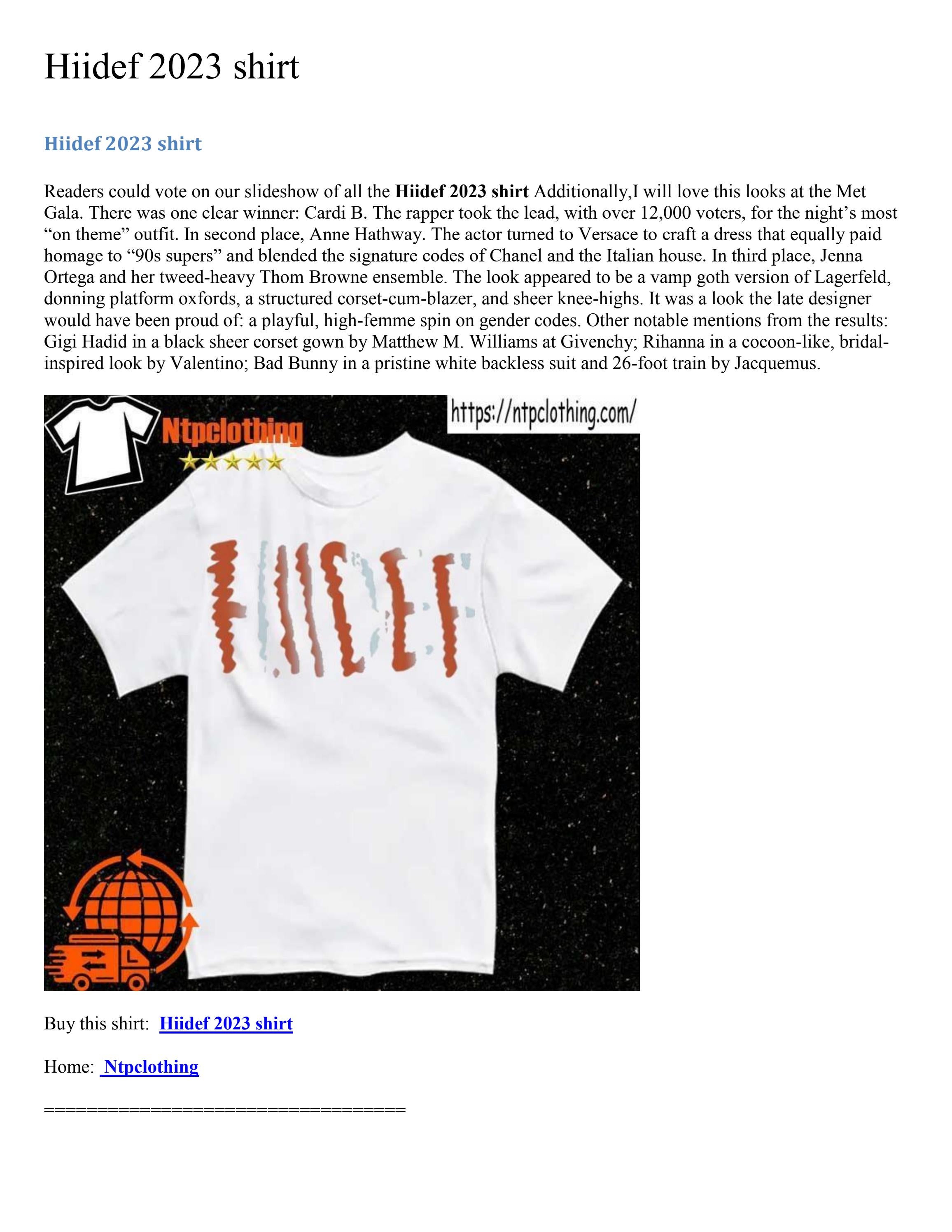 Hiidef 2023 shirt by Ntpclothing - Issuu