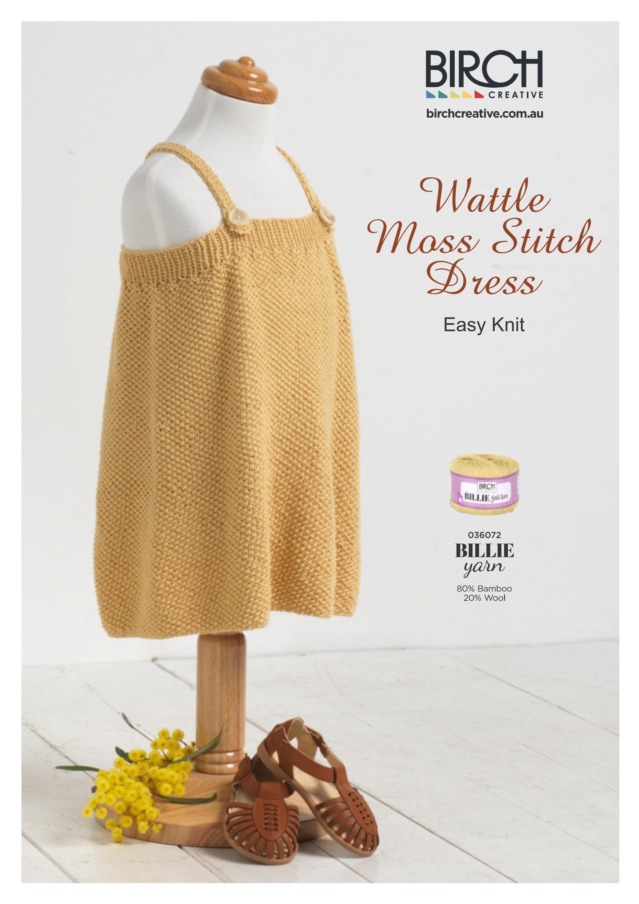 BIRCH CREATIVE - BILLIE YARN PATTERN - WATTLE MOSS STITCH DRESS by ...