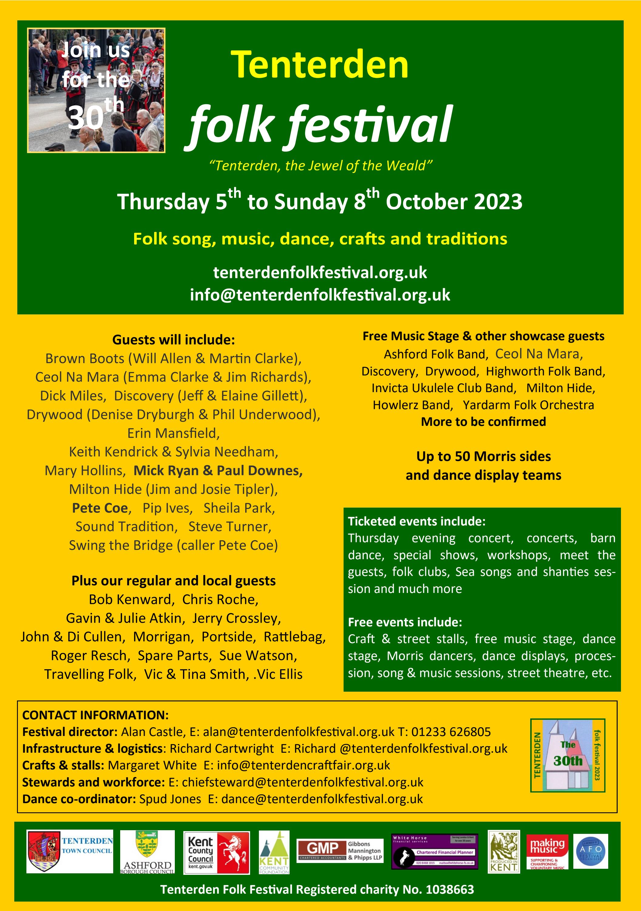 The 30th Tenterden Folk Festival (2023) leaflet by Tenterden Folk ...