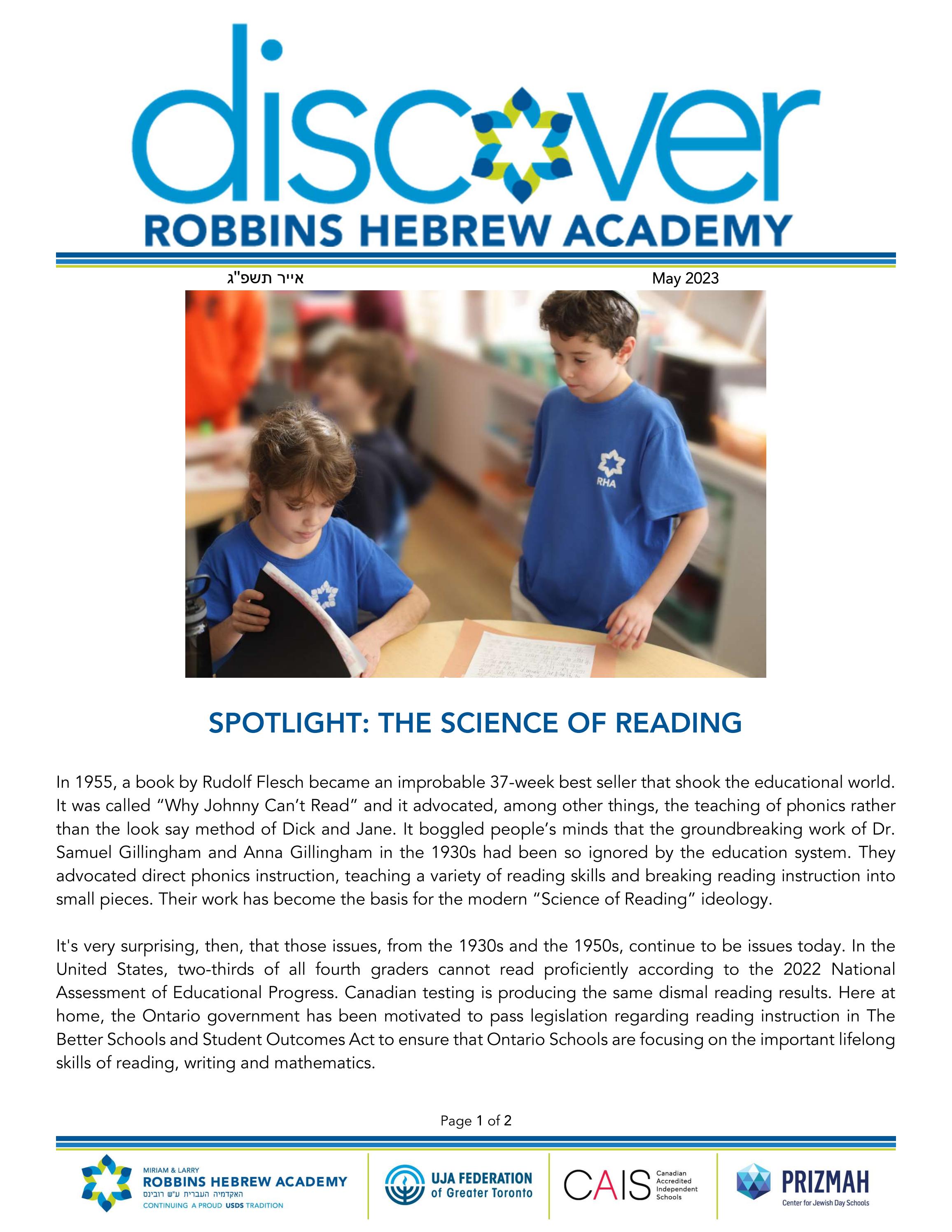 RHA Discover Spotlight - May 2023 by robbinshebrew - Issuu