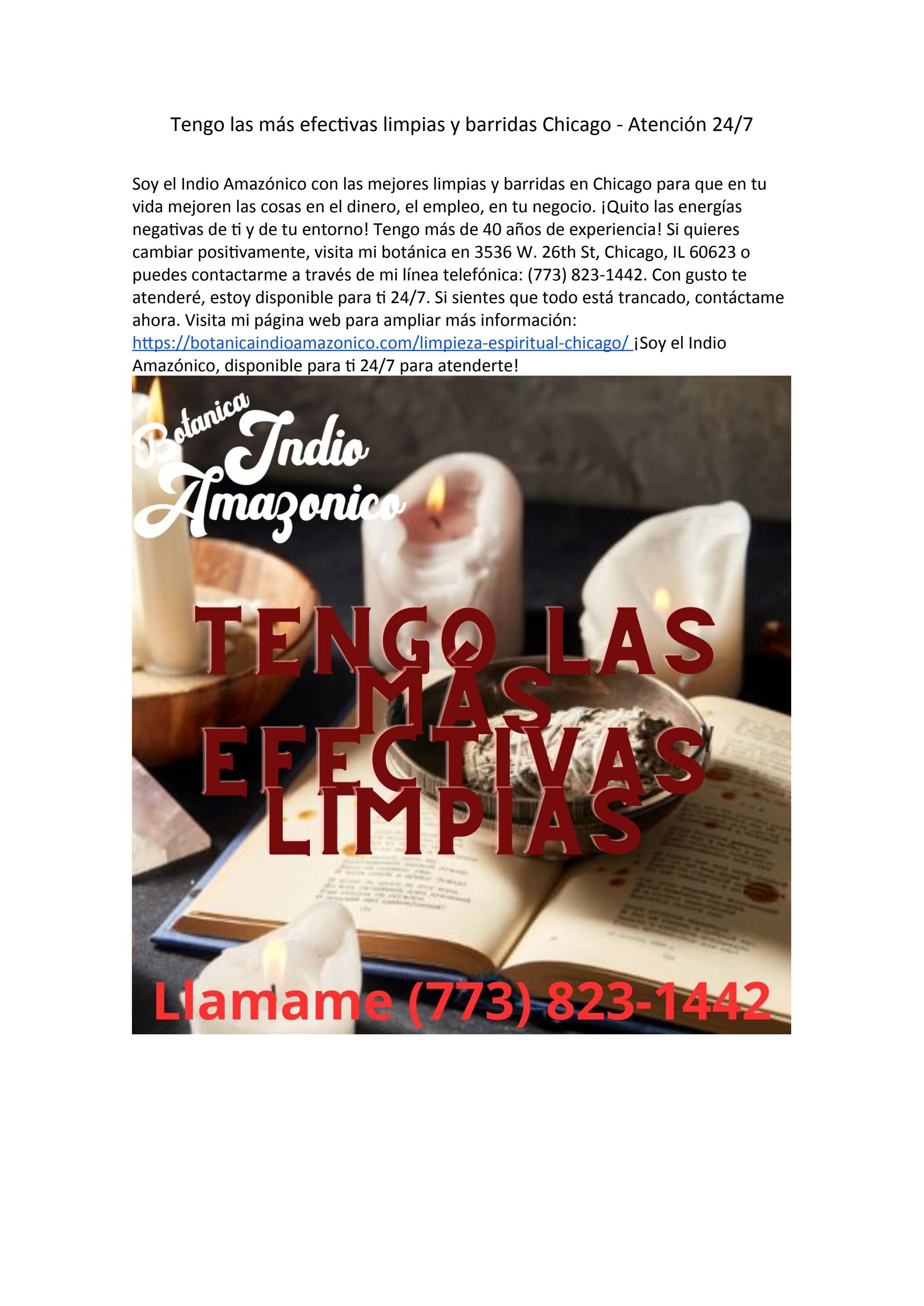 Tengo las más efectivas limpias y barridas Chicago - Atención 24/7 by ...