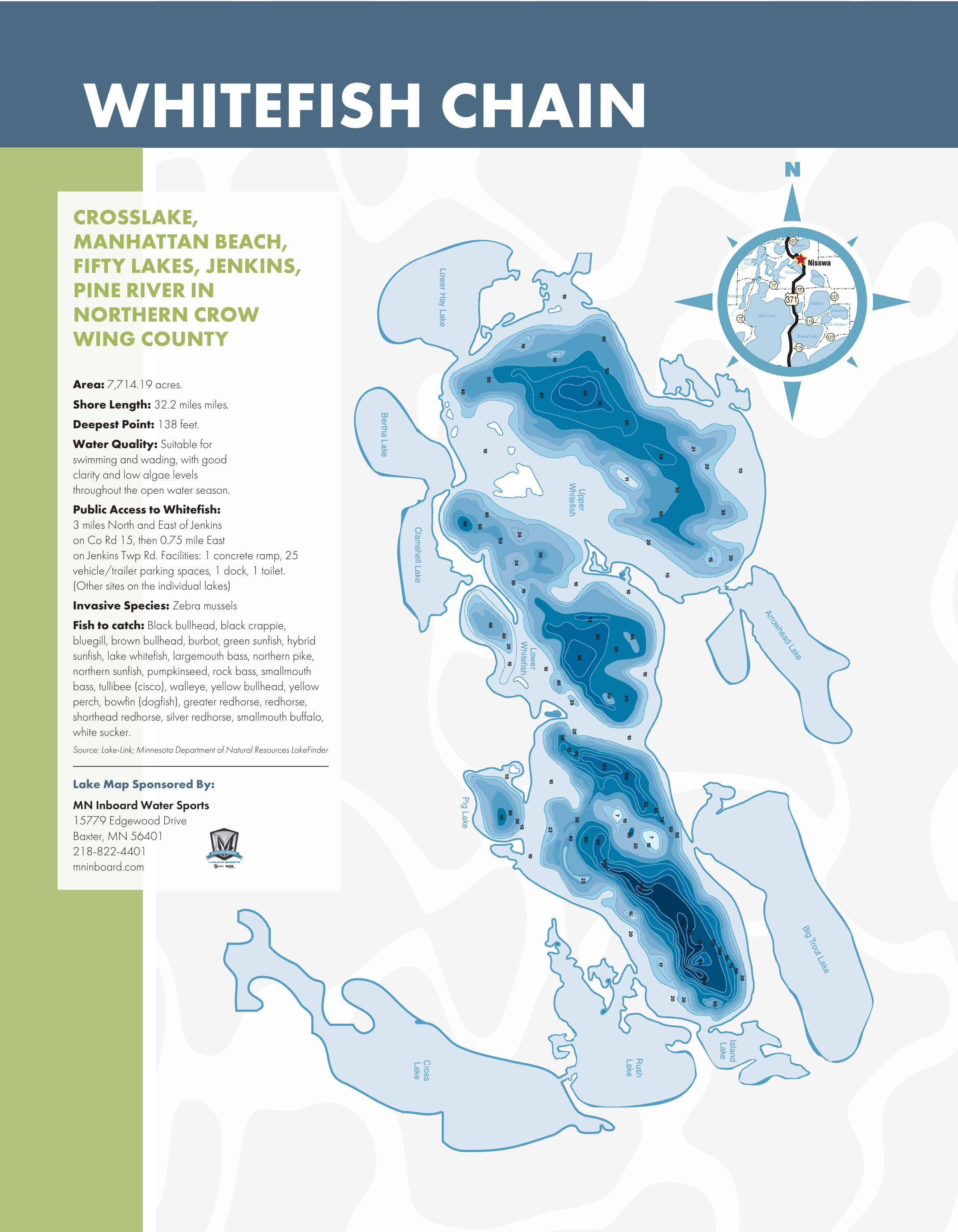 Whitefish Chain of Lakes map - Crow Wing County by Brainerd Dispatch ...