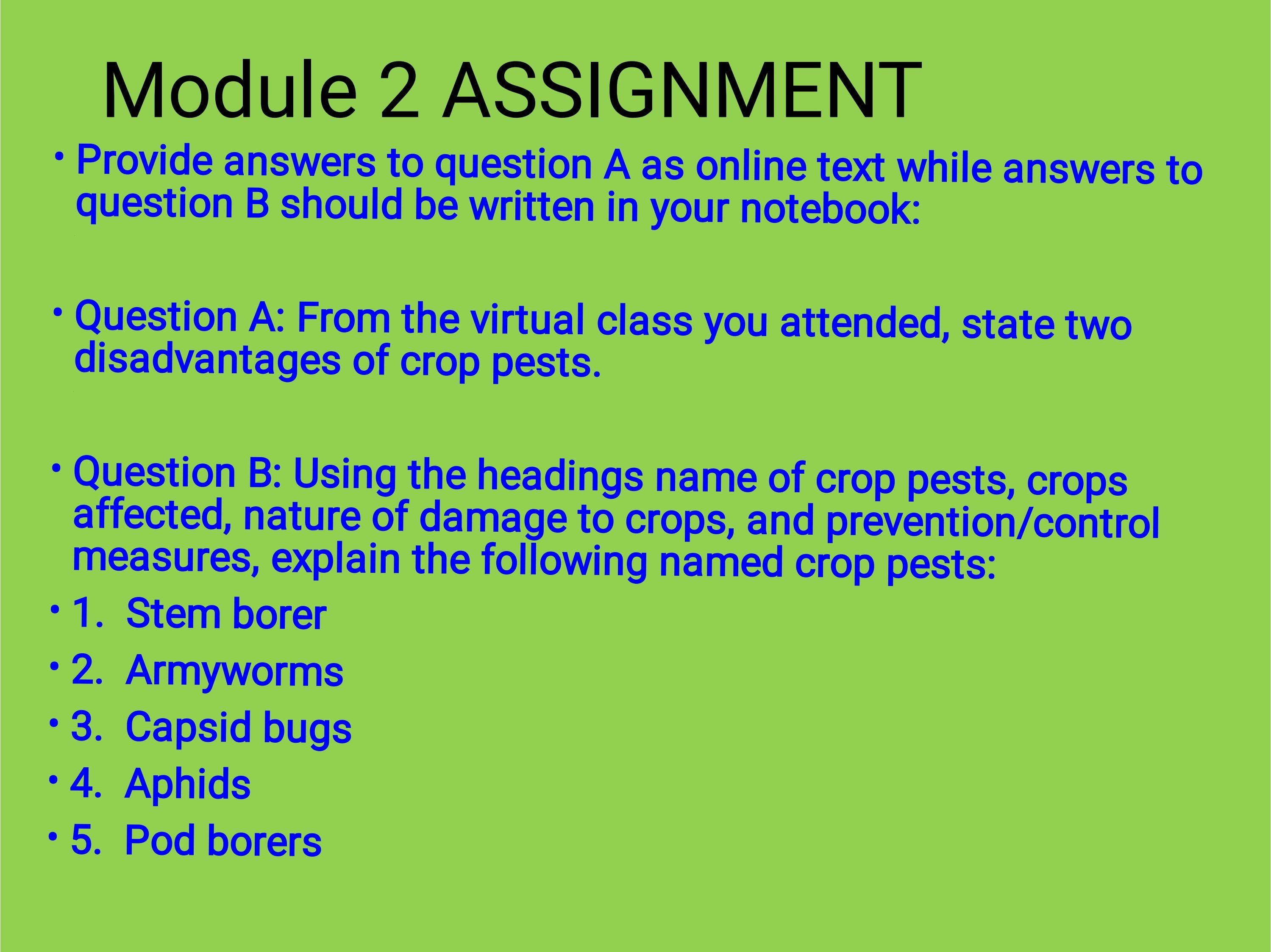 MODULE 2 Assignment on Crop Pest 2 by Gra chef - Issuu