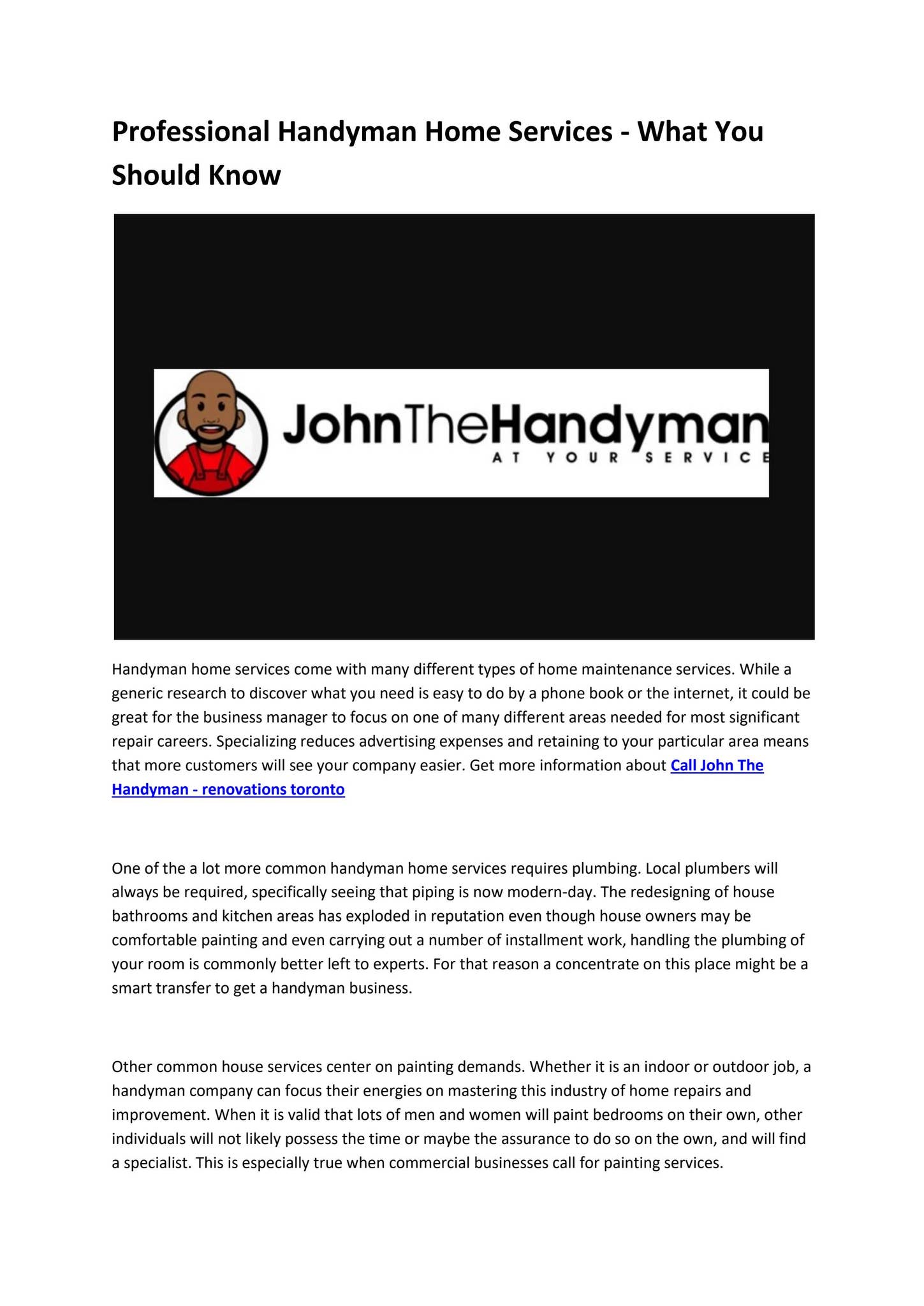 Call John The Handyman home renovation contractors toronto by Thomas ...