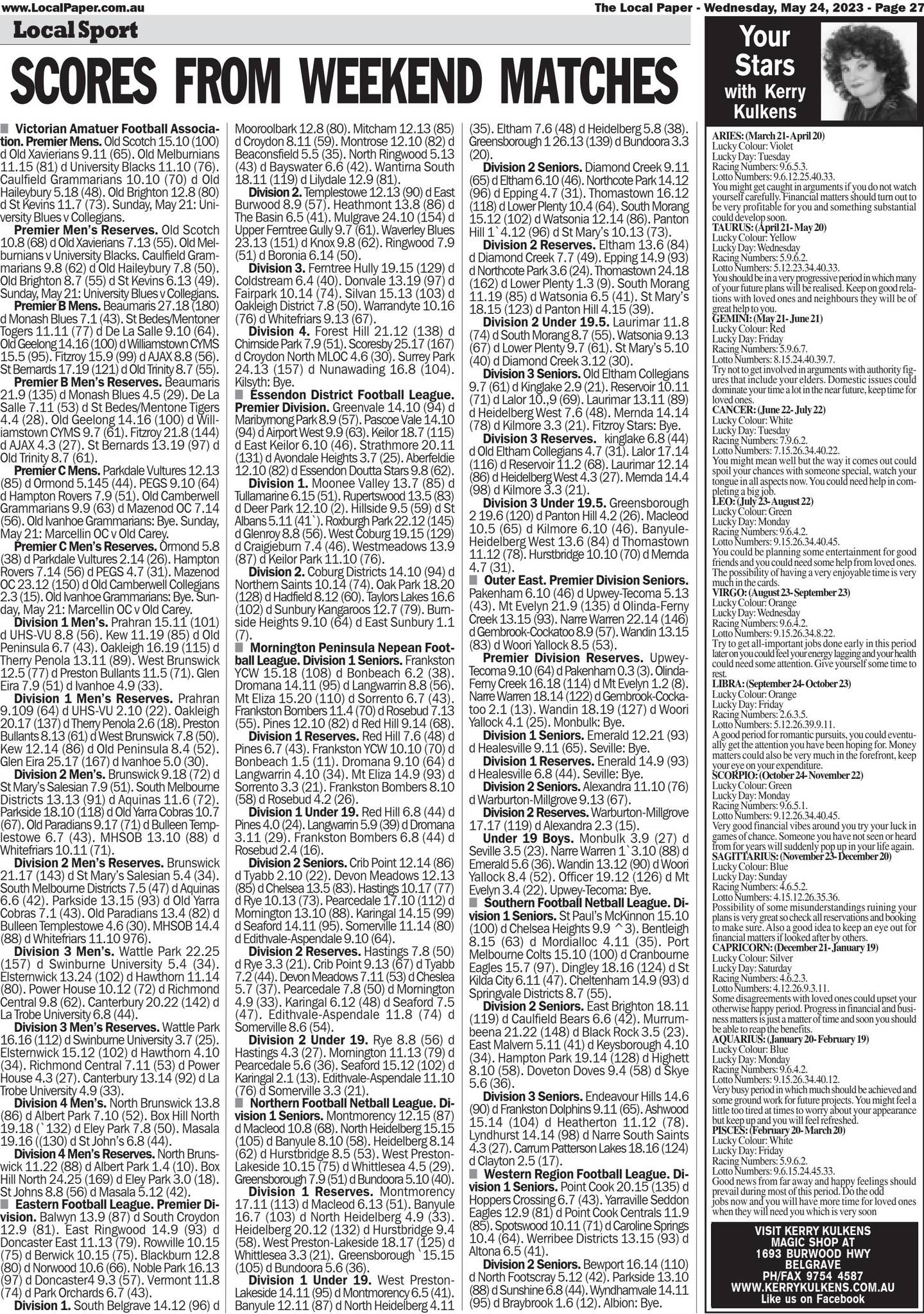 Footy Week. Wed., May 24, 2023 by Ash Long - Issuu