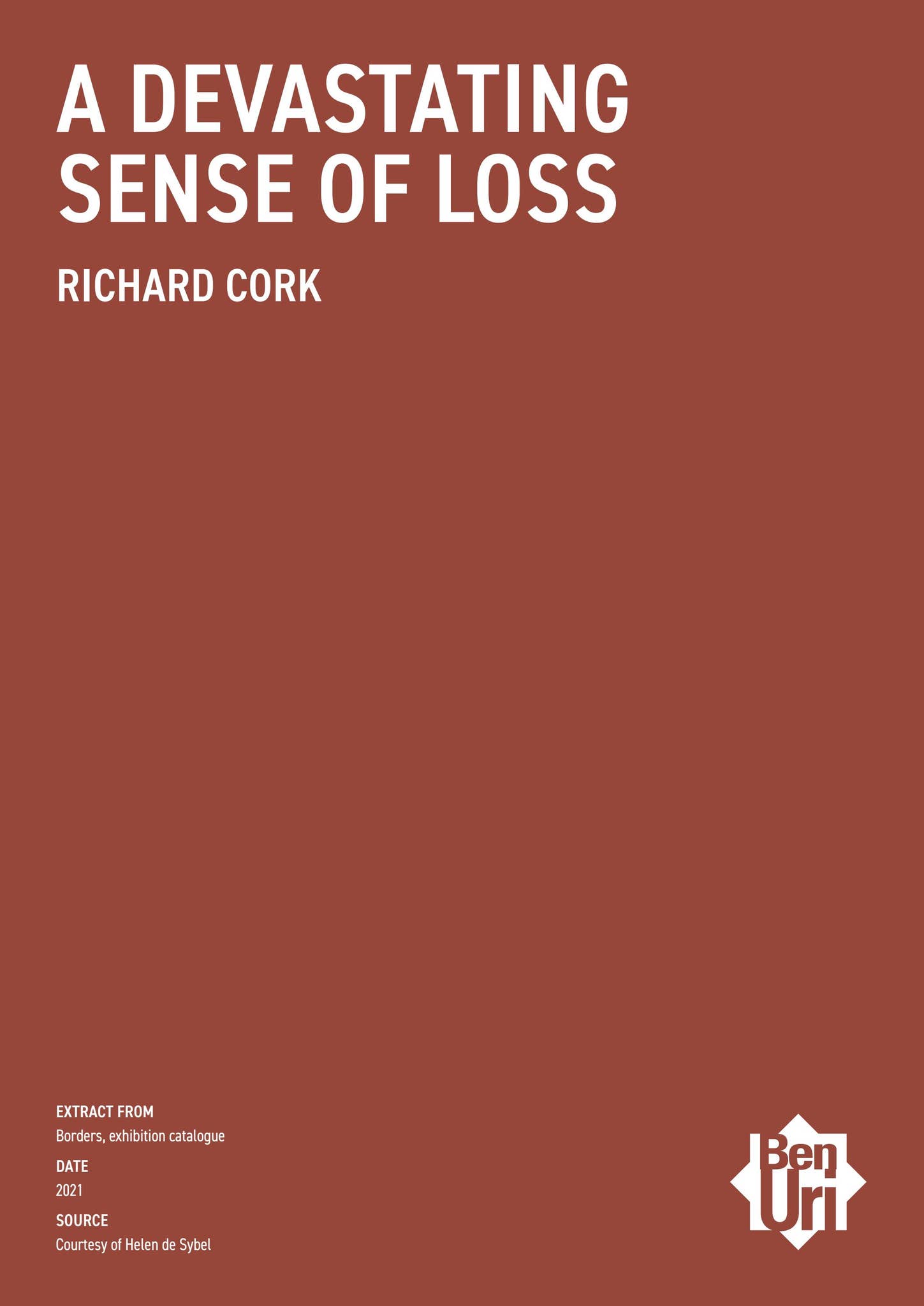 A Devastating Sense of Loss by Richard Cork by Ben Uri Research Unit ...