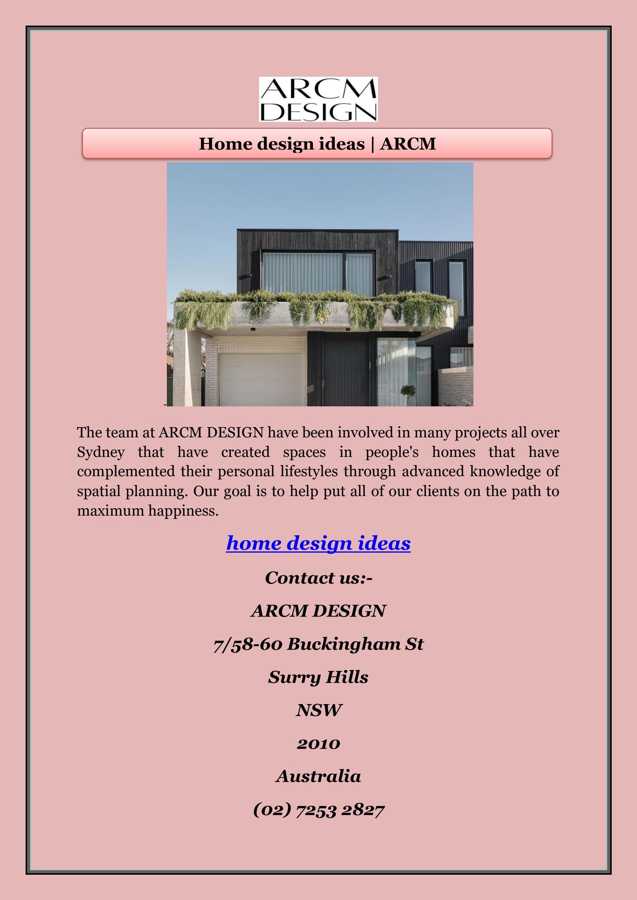 Home design ideas | ARCM by Mike Hurley - Issuu