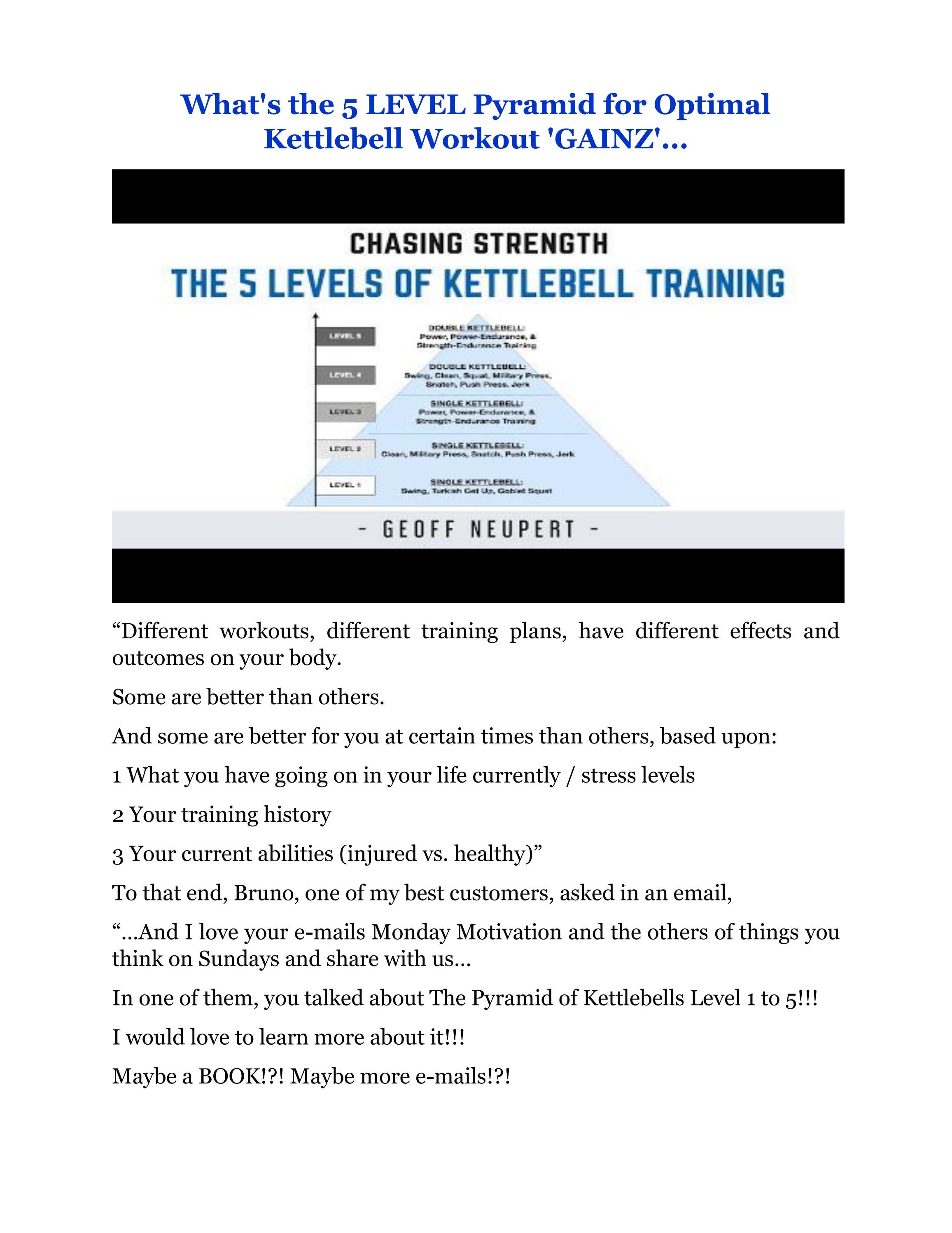 What's the "5 LEVEL Pyramid for Optimal Kettlebell Workout 'GAINZ ...