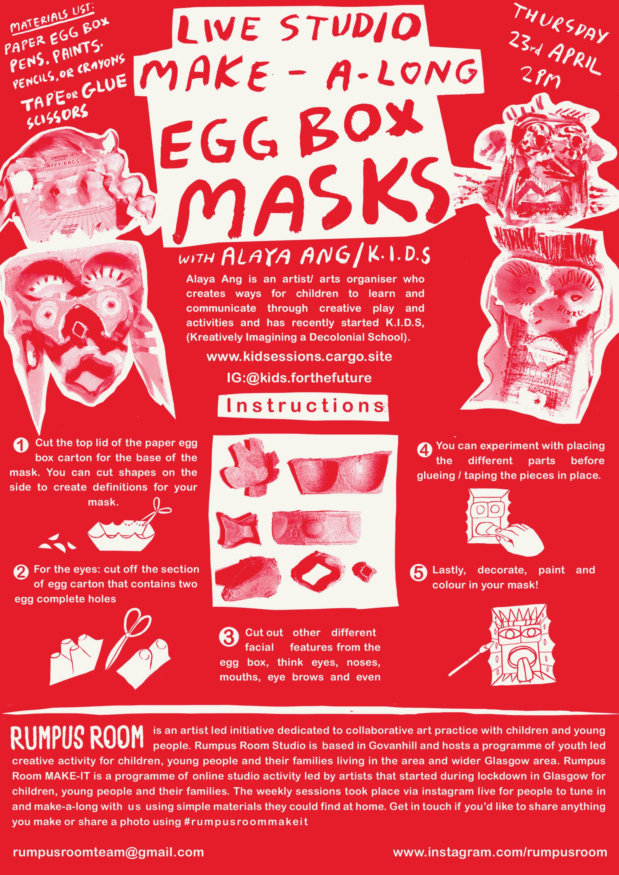Make It Worksheet - Egg Box Masks by K.I.D.S / Alaya Ang by Rumpus Room ...