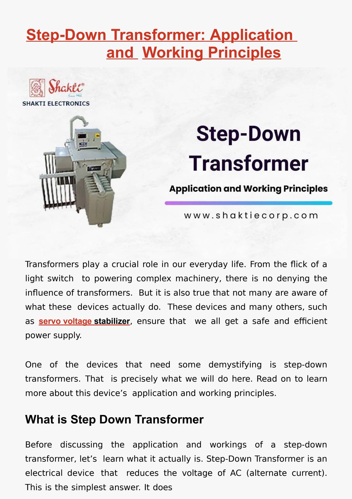 Step-Down Transformer: Application and Working Principles by Mohanish Mehra - Issuu