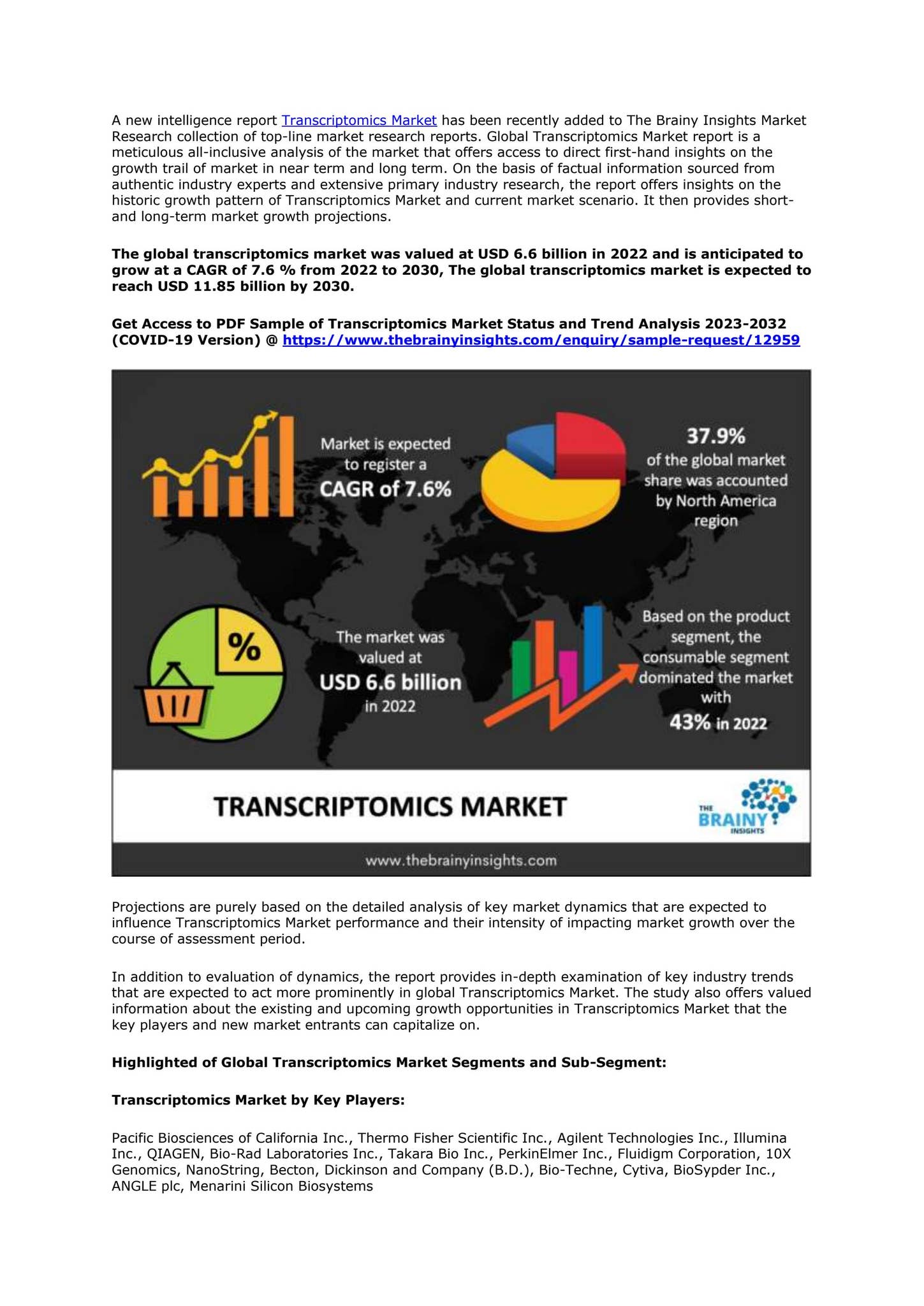 Transcriptomics Market The global transcriptomics Top Countries Data ...