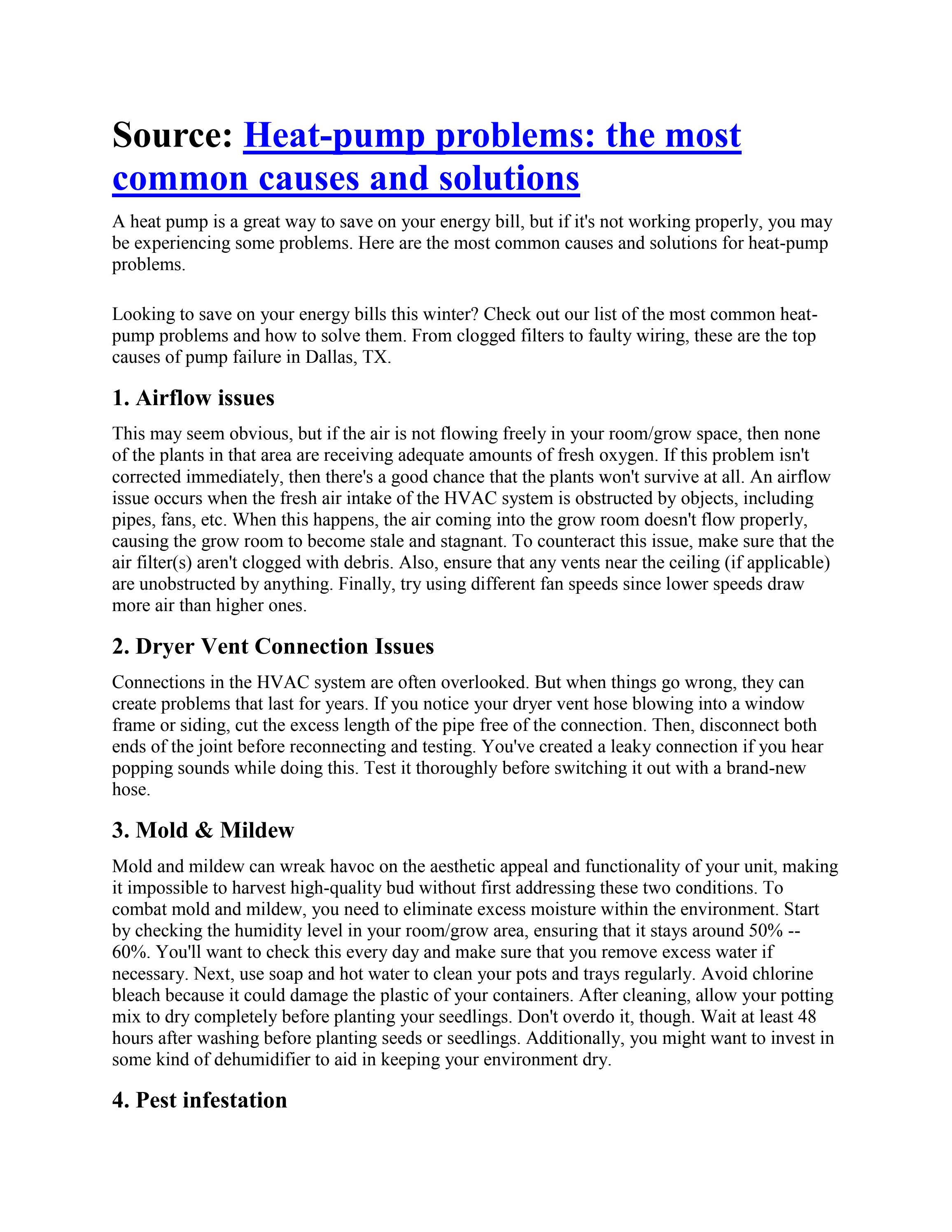 Heat-pump problems: the most common causes and solutions by ...