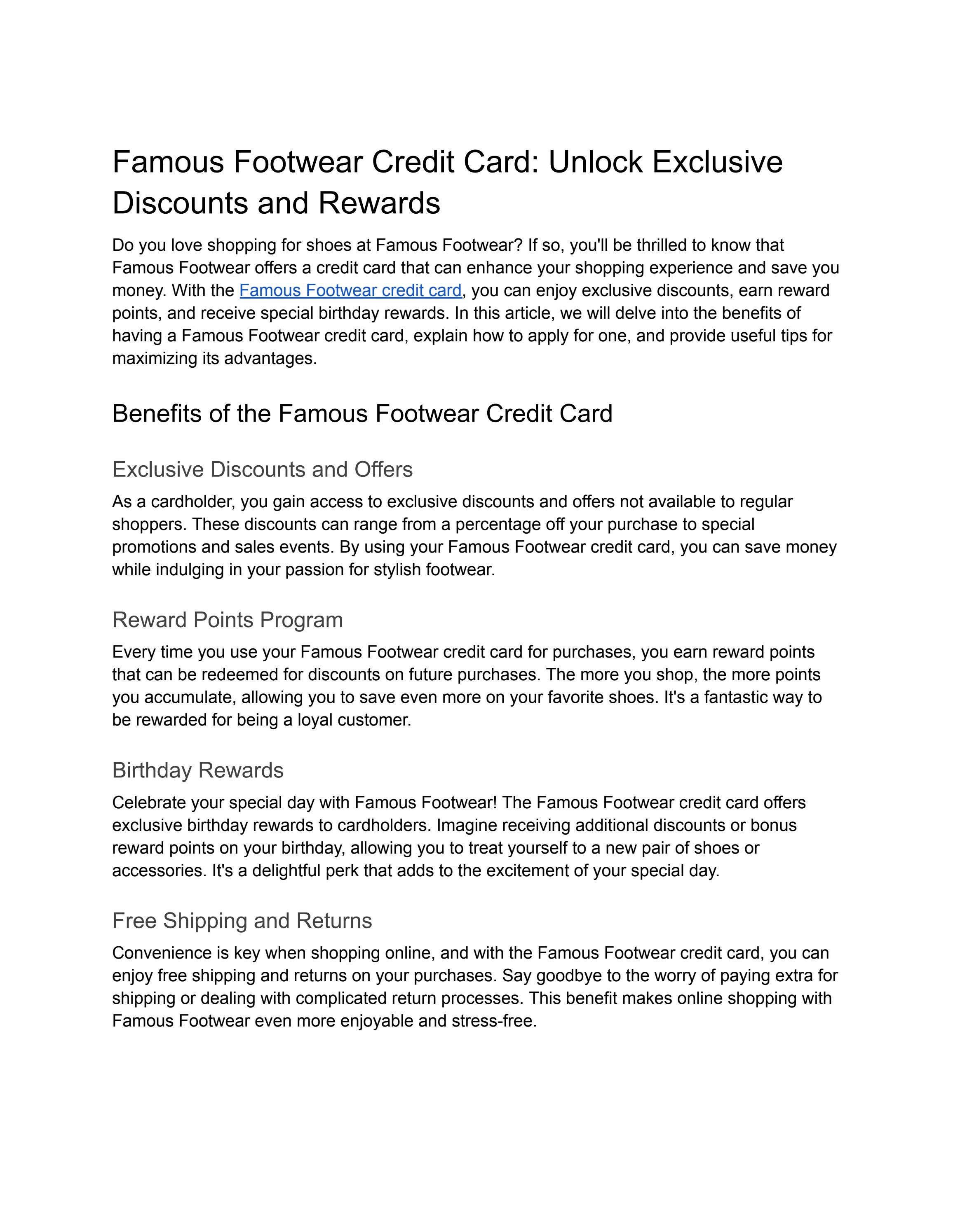 Famous Footwear Credit Card Make A Payment