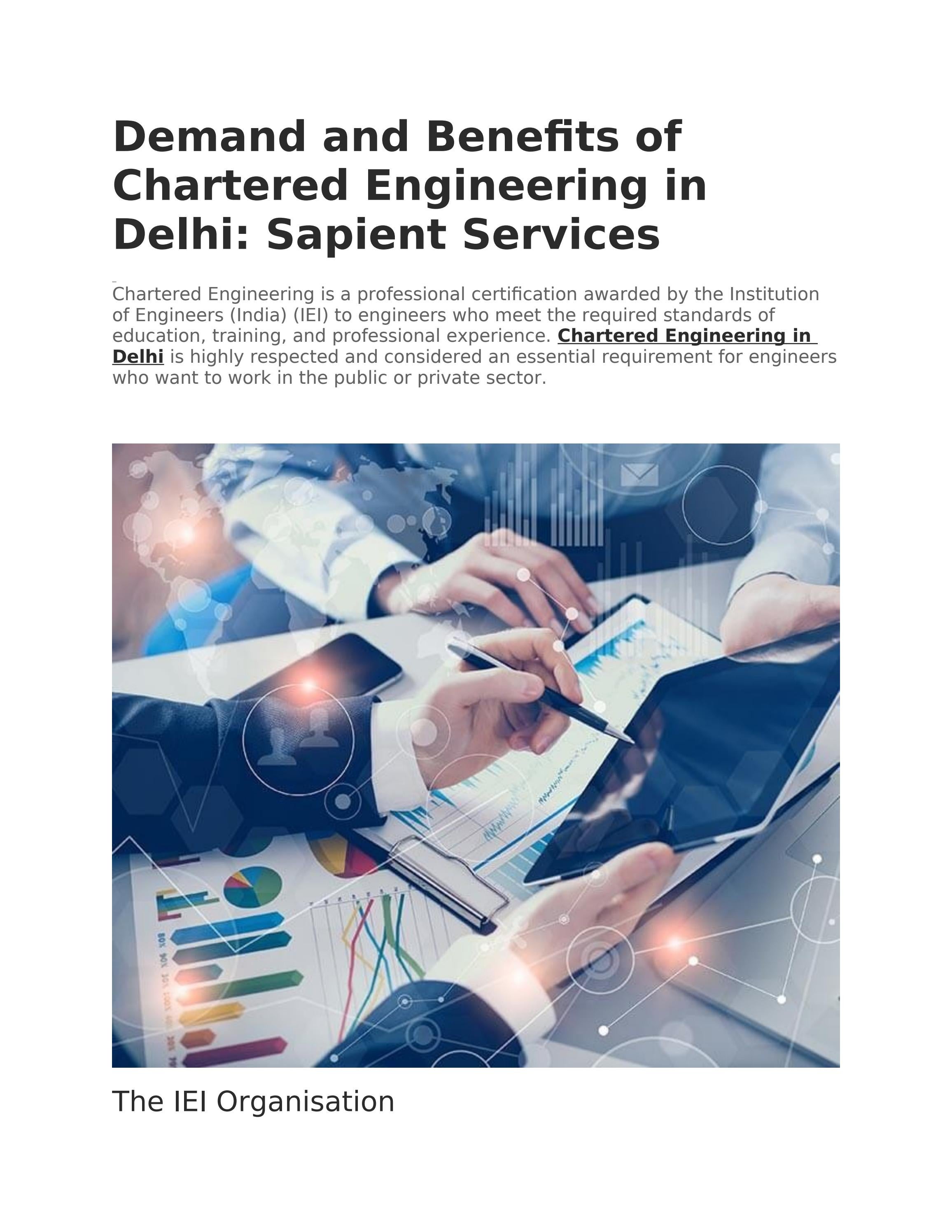 Demand and Benefits of Chartered Engineering in Delhi: Sapient Services ...