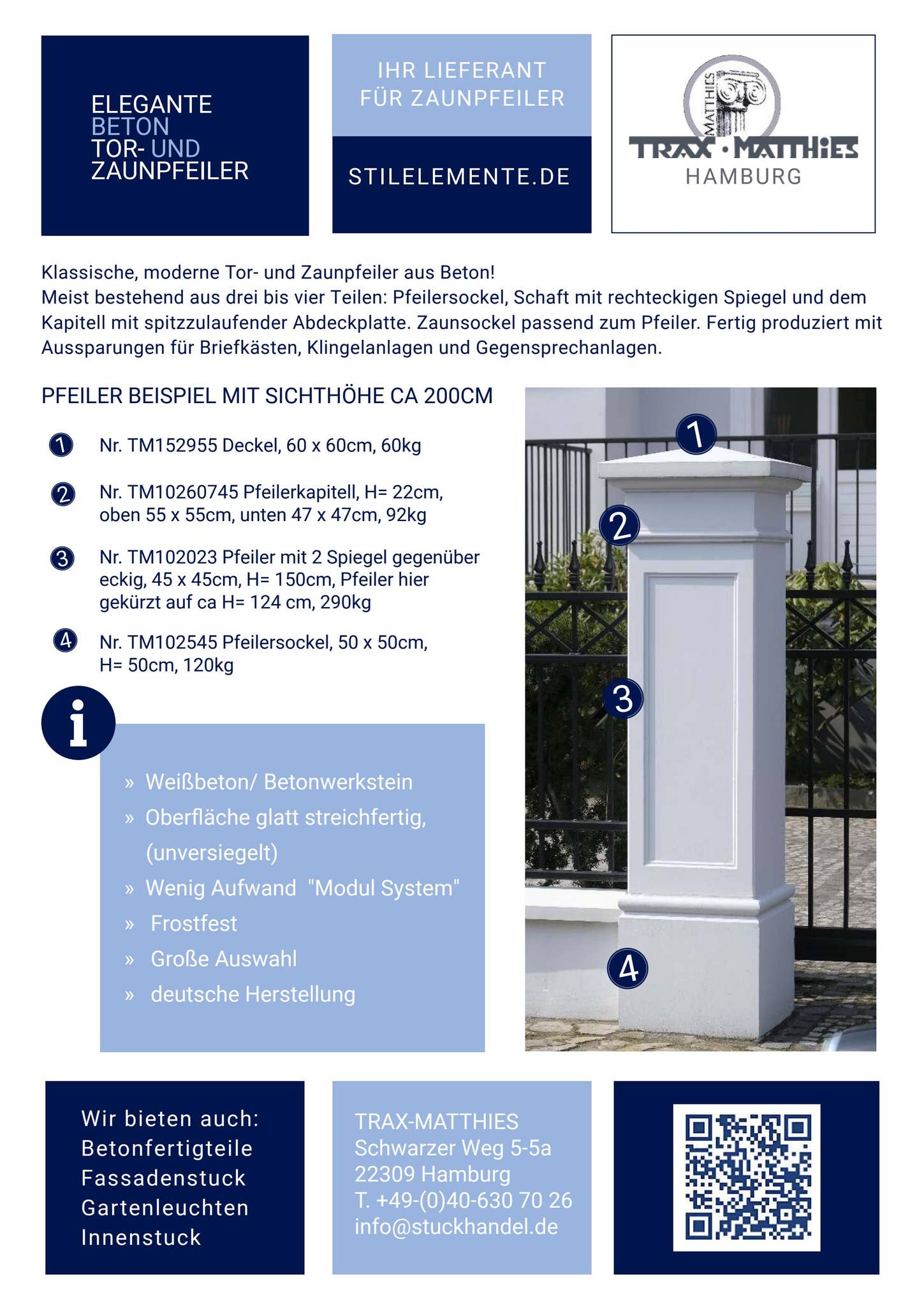 stilvolle Zaunpfeiler | Classical Gate piers, gate pillars by TRAX ...