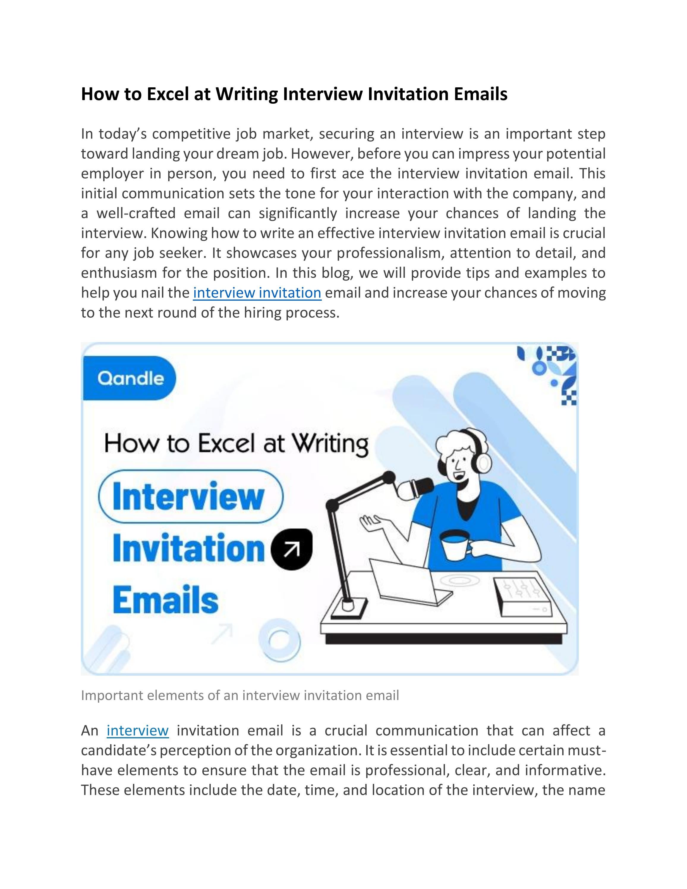 How to Excel at Writing Interview Invitation Emails by qandle - Issuu