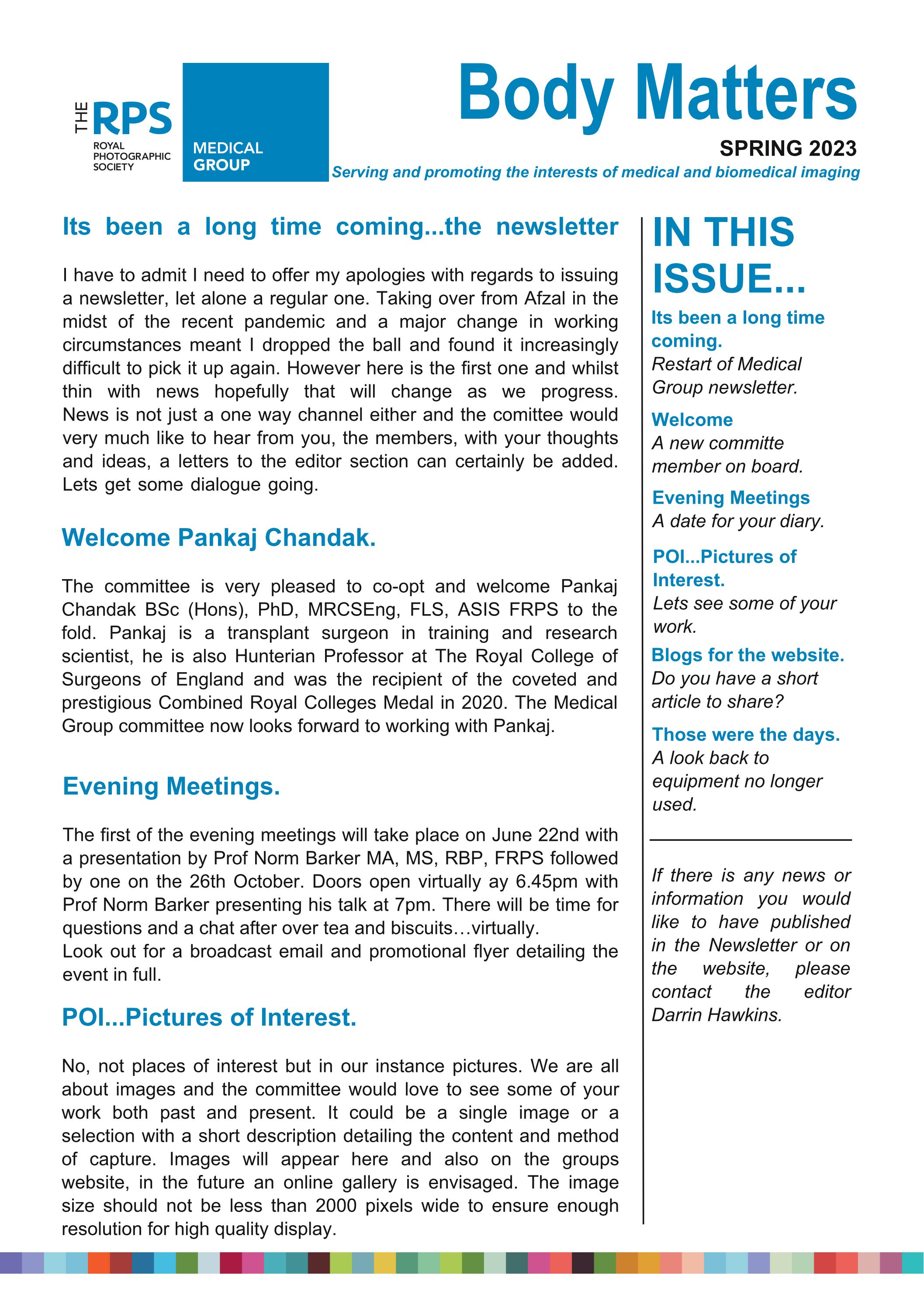 RPS Medical Group Spring Newsletter by Royal Photographic Society - Issuu