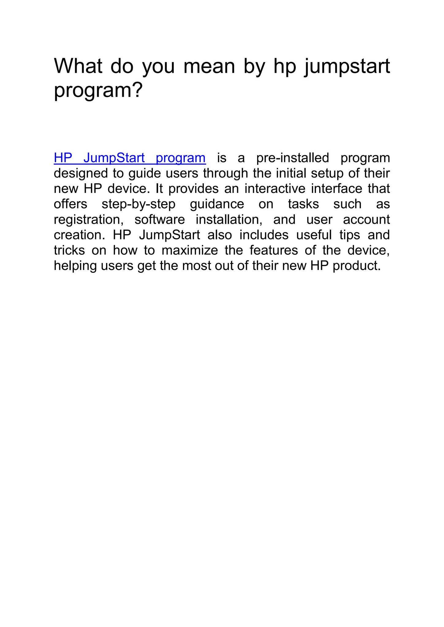 What do you mean by hp jumpstart program? by Angilina Ken - Issuu