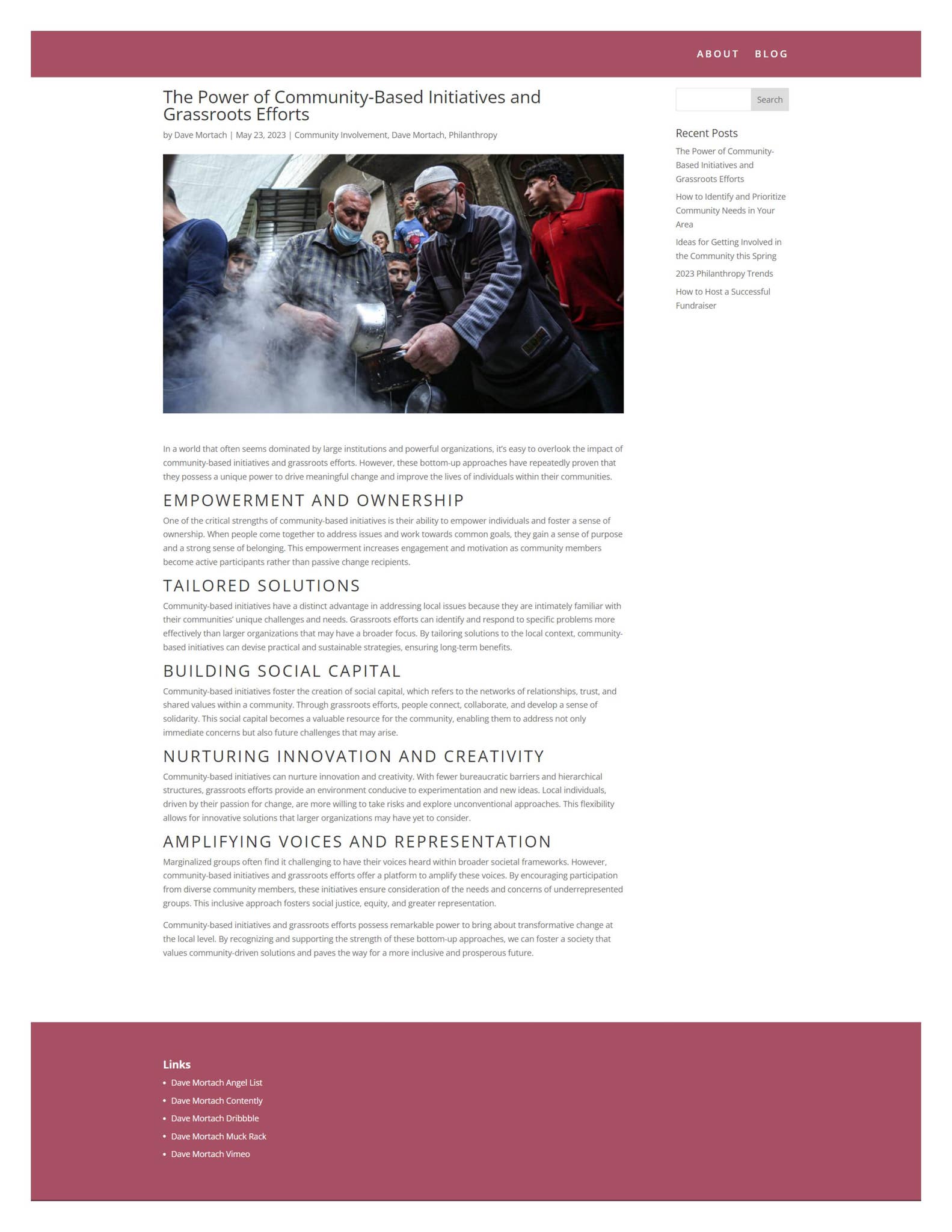 The Power of Community-Based Initiatives and Grassroots Efforts Dave ...