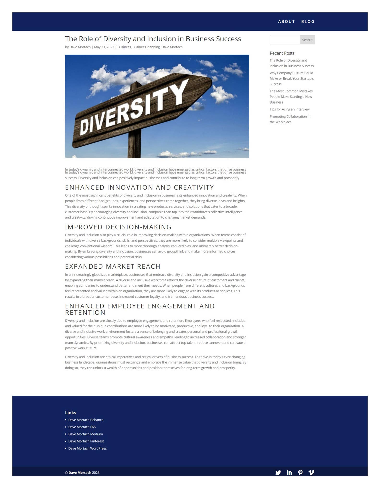 The Role of Diversity and Inclusion in Business Success Dave Mortach by ...
