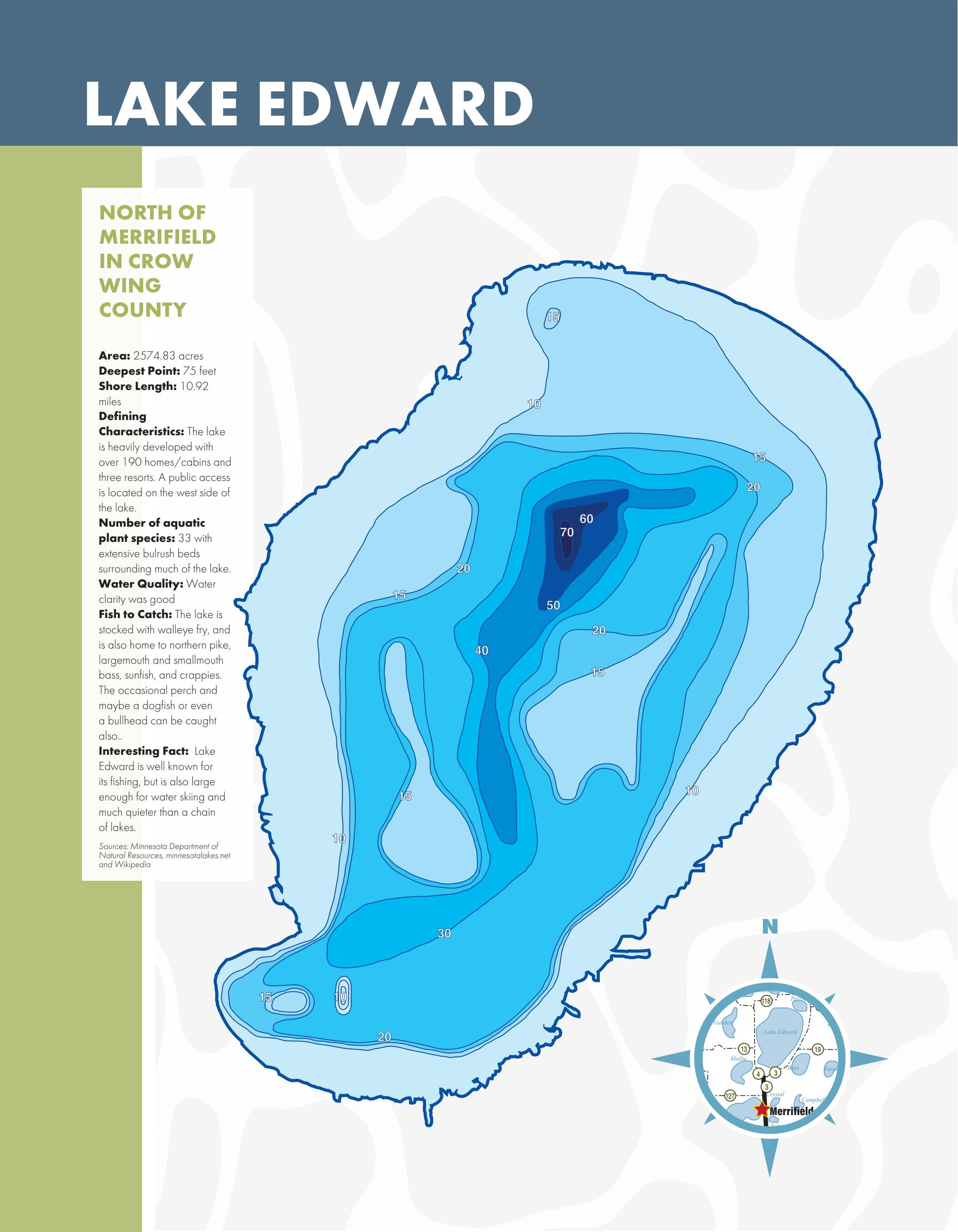 Lake Edward map - Crow Wing County by Brainerd Dispatch and Echo ...