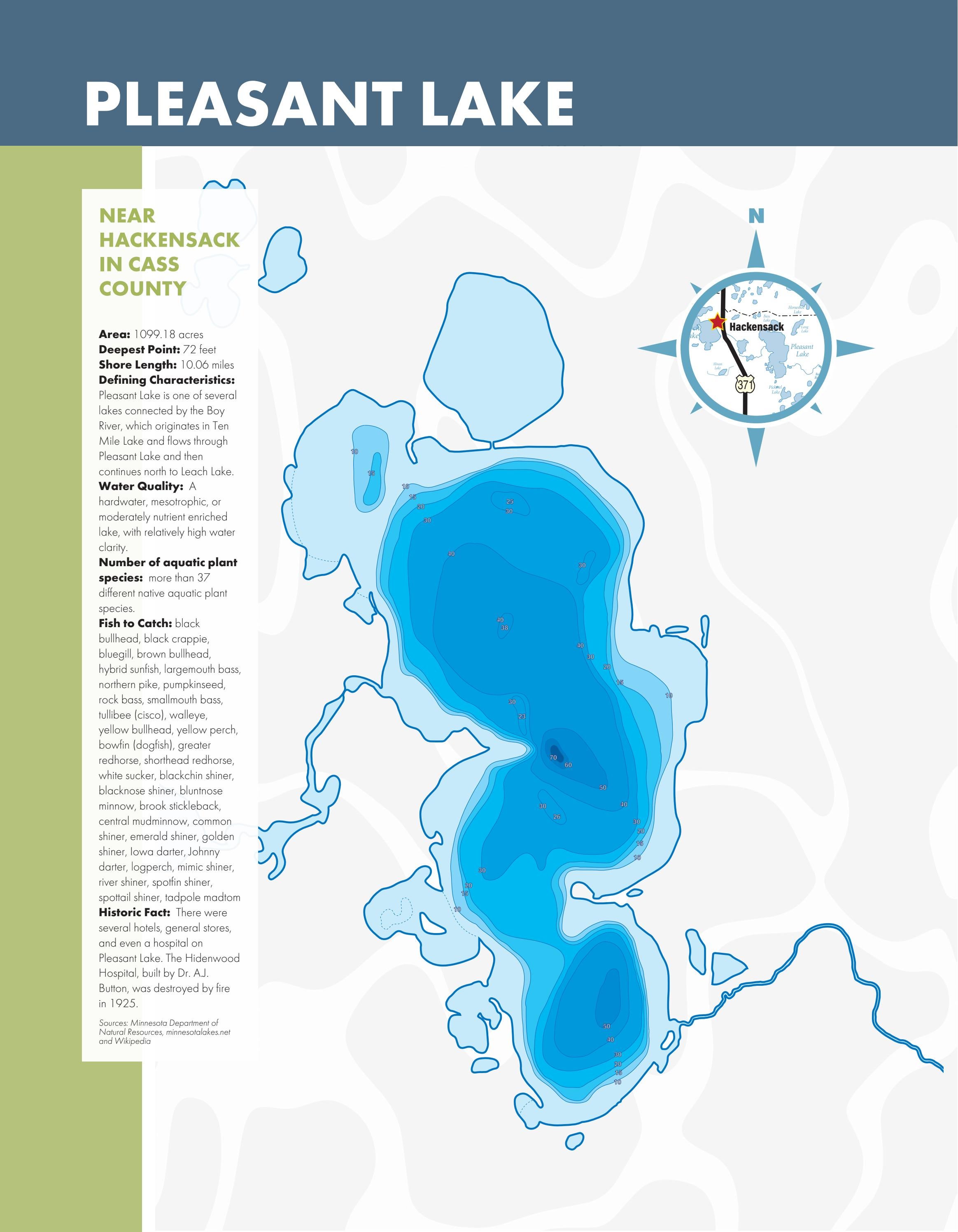 Pleasant Lake map - Cass County by Brainerd Dispatch and Echo Journal ...