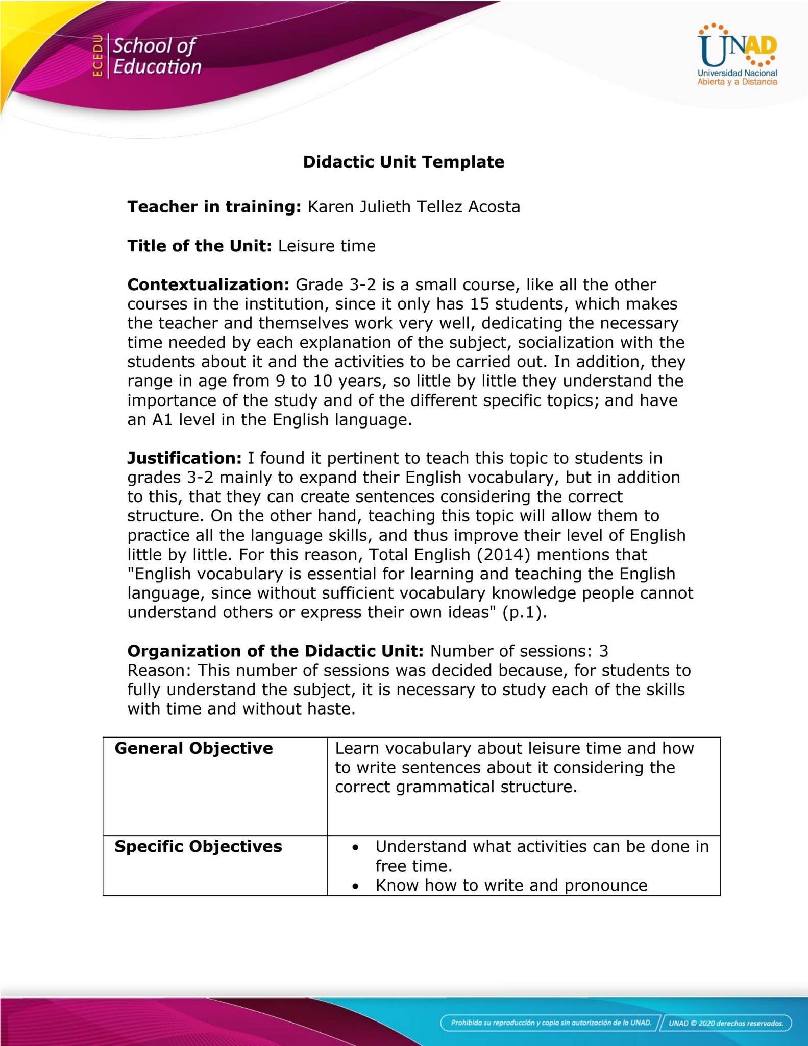 Didactic Unit - Template by Karen Tellez - Issuu