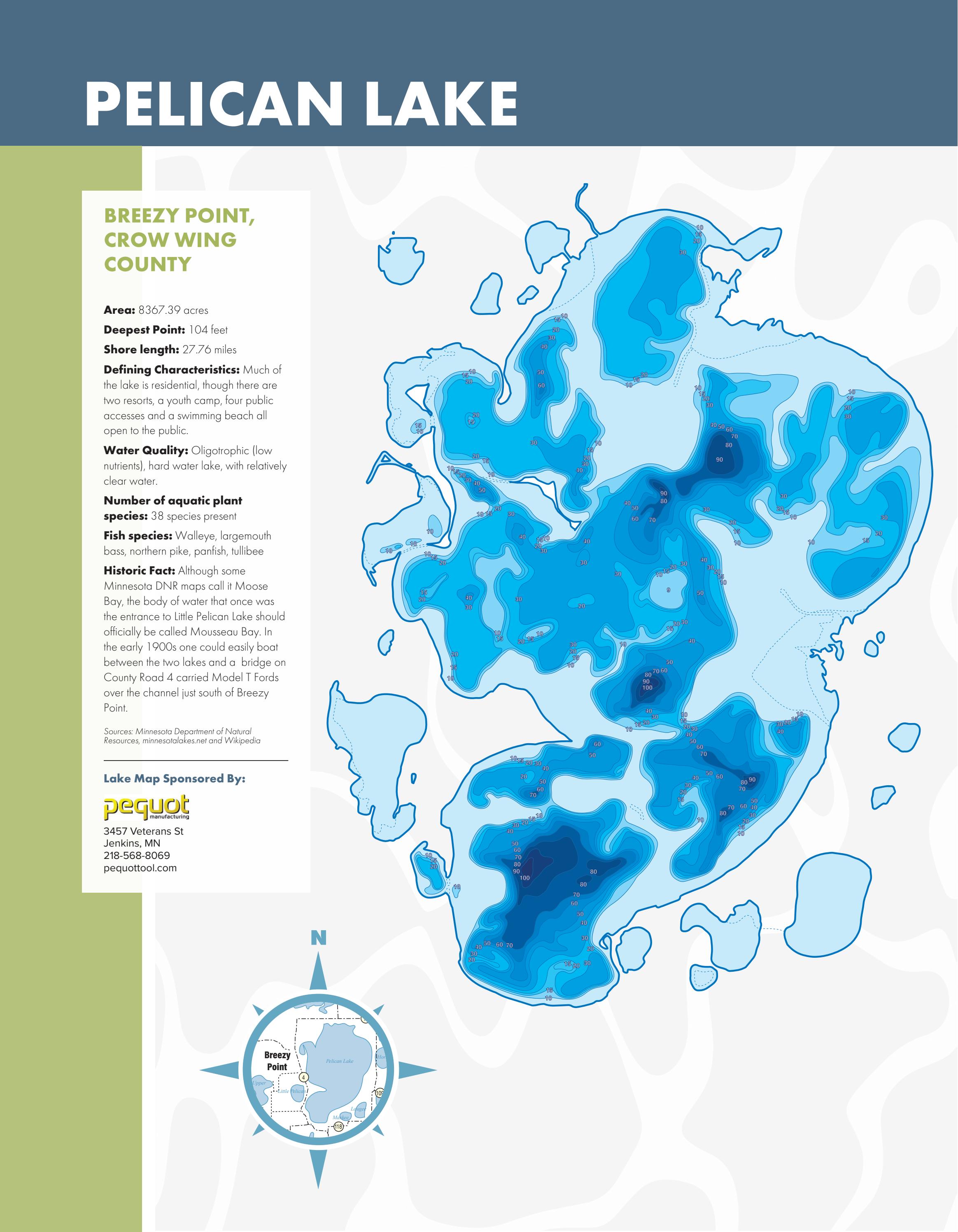 Pelican Lake map - Crow Wing County by Brainerd Dispatch and Echo ...