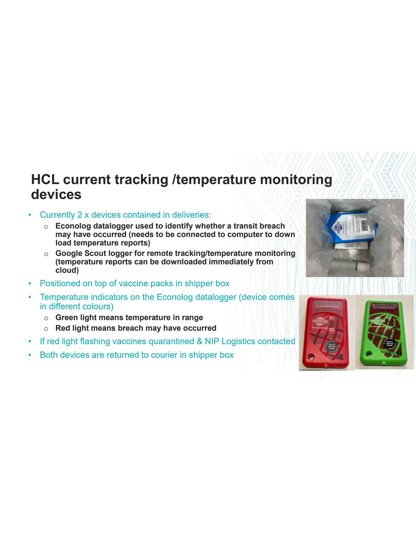 HCL standardisation to Google tracking temperature monitoring device by ...