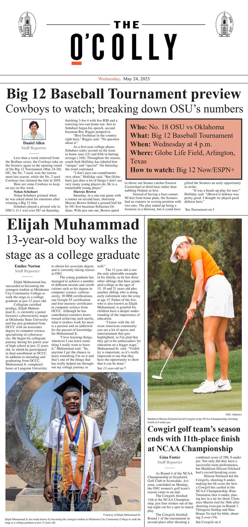 The O'Colly, Wednesday, May 24, 2023 by The O'Colly - Issuu