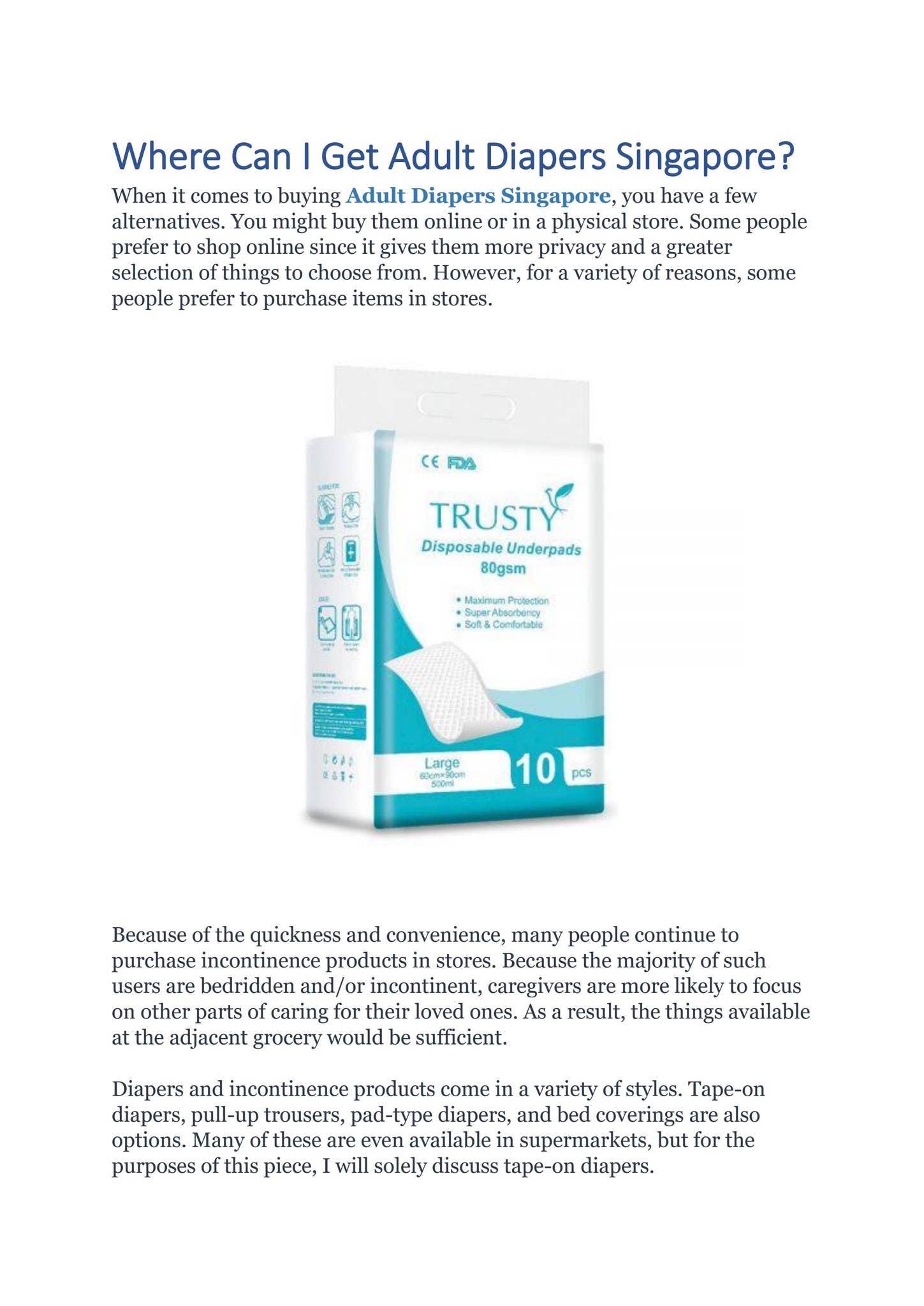 Where Can I Get Adult Diapers Singapore? by Trusty Care Singapore - Issuu